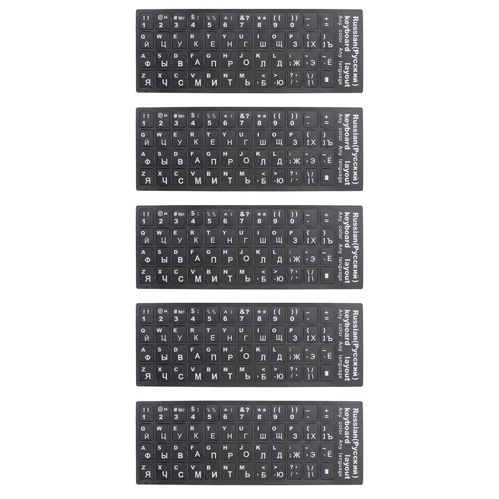 5 Sheets Alphabet Keyboard Stickers Keyboard Update 18X6.5X0.5cm Black ...