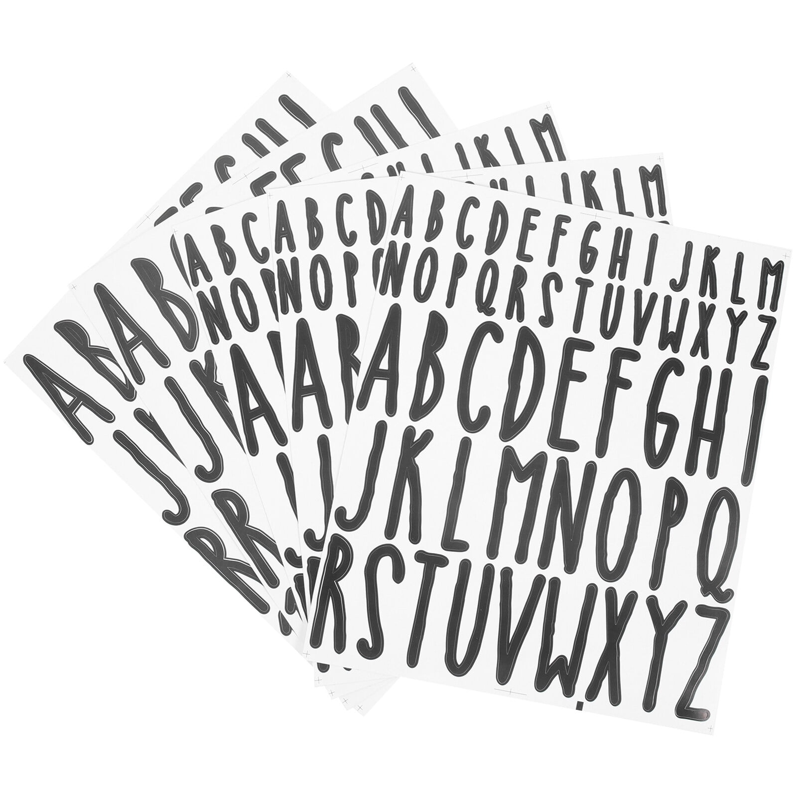 5 Sheets Alphabet Letter Stickers Vinyl Number Mailboxes Black ...