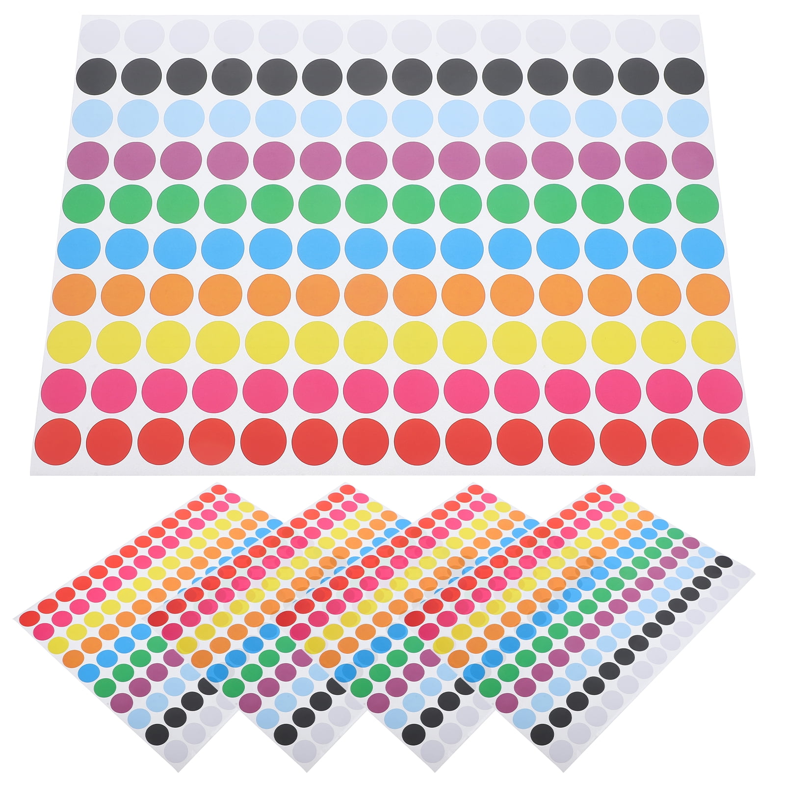 5 Sheets Colorful Dot Labels Labels Stickers Classification Dot ...