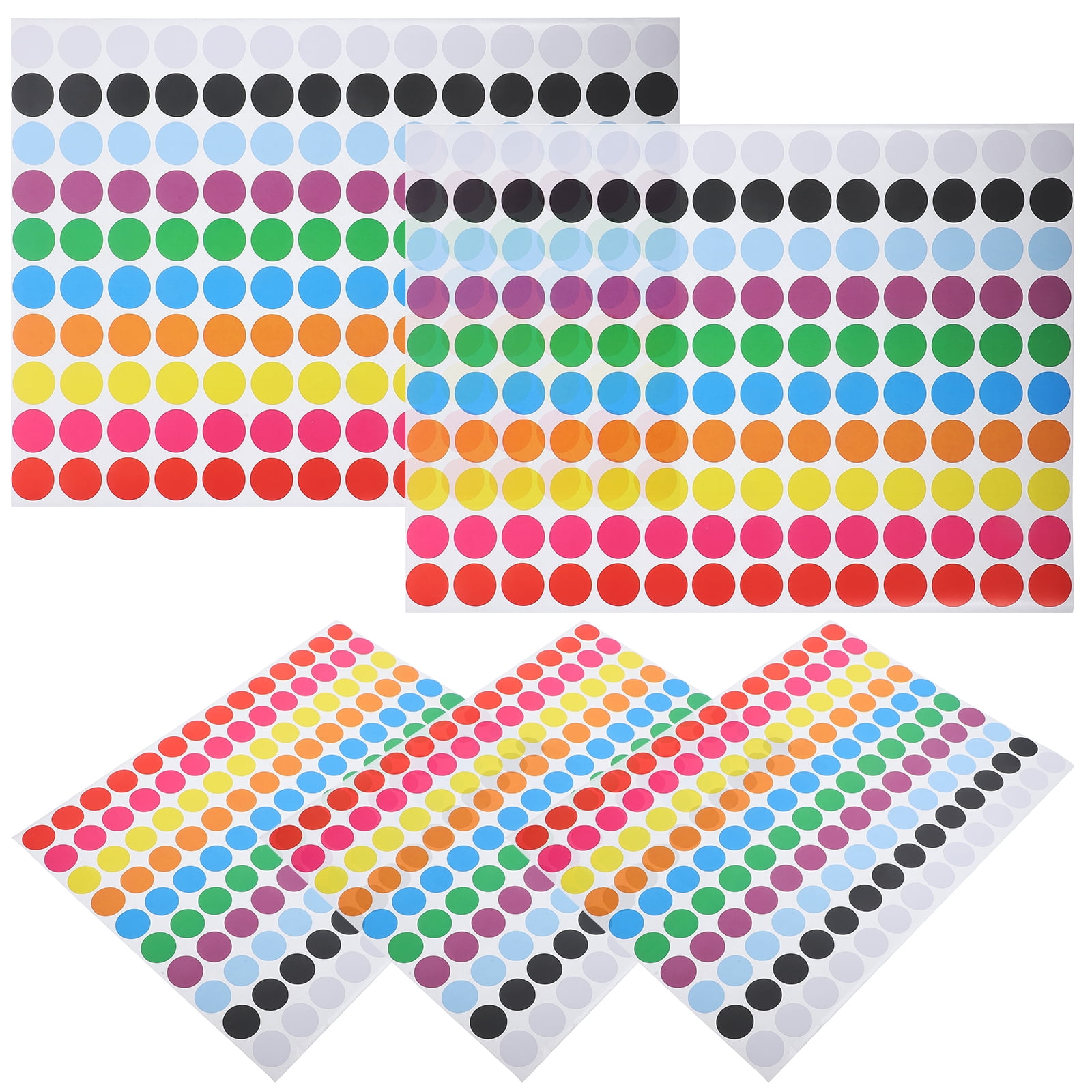 5 Sheets Colorful Dot Labels Sticker Tag Stickers Classify Painting ...