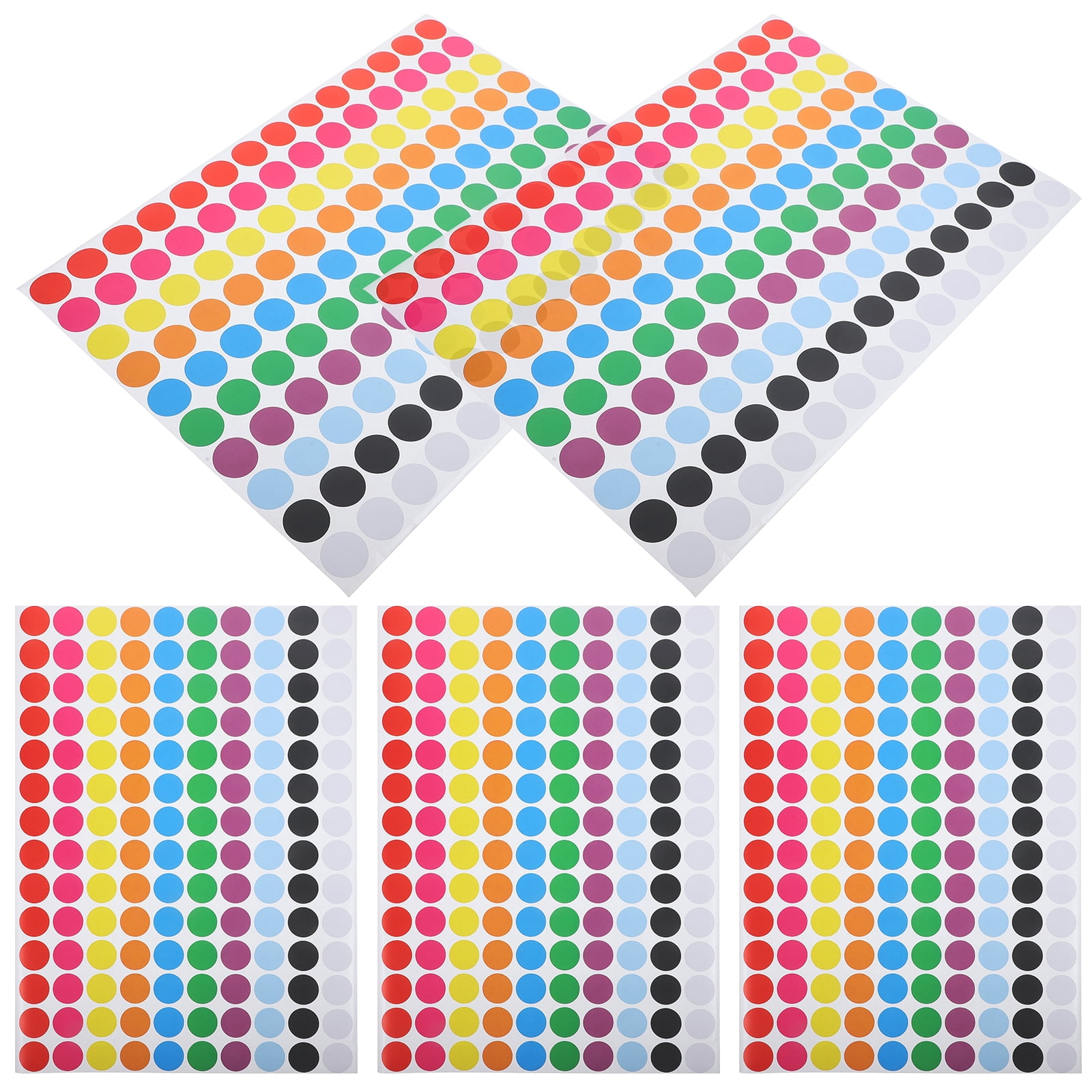 5 Sheets Colorful Dot Labels Stickers Color Coding Labels Colored ...