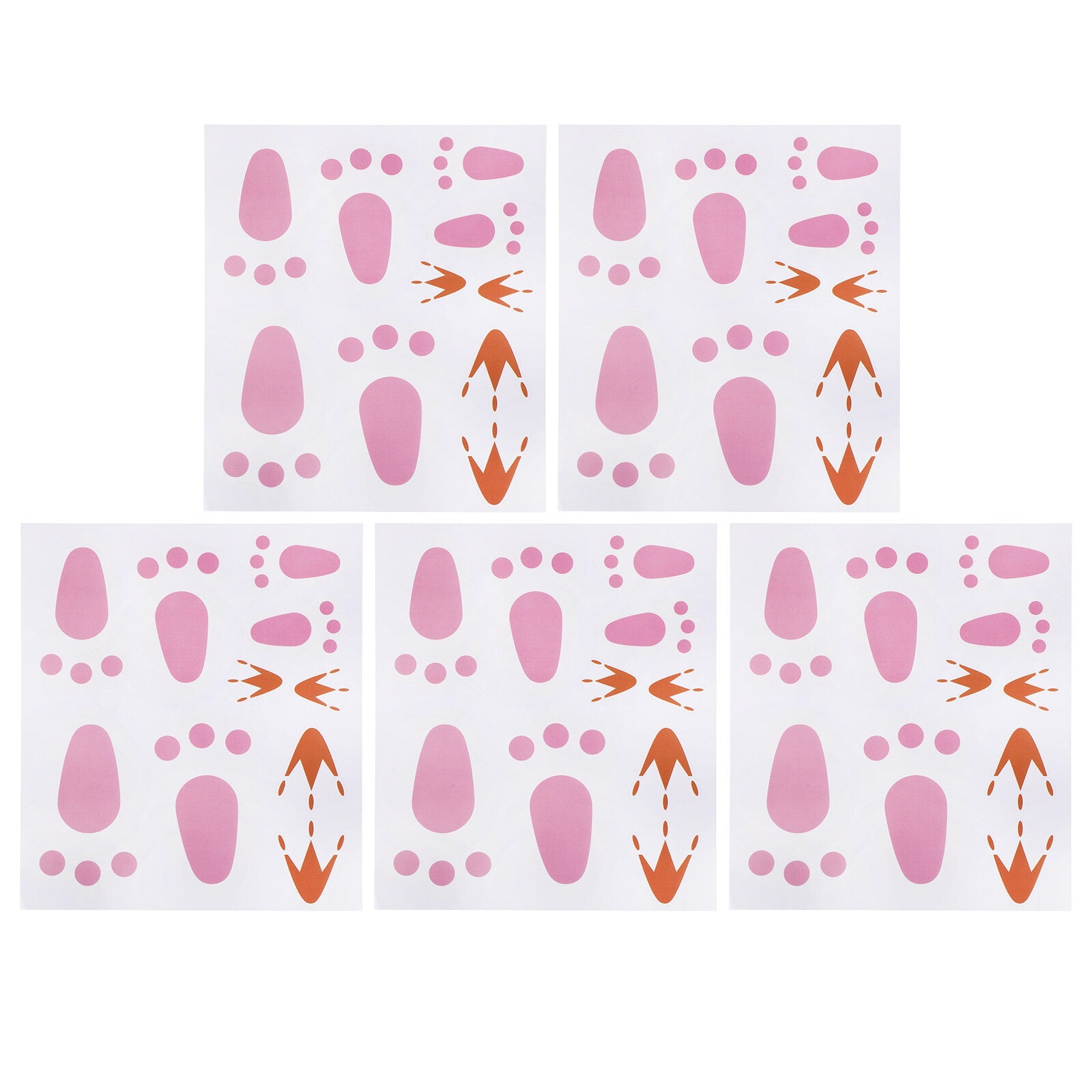 5 Sheets Easter Stickers Footprint Rabbit - Walmart.com