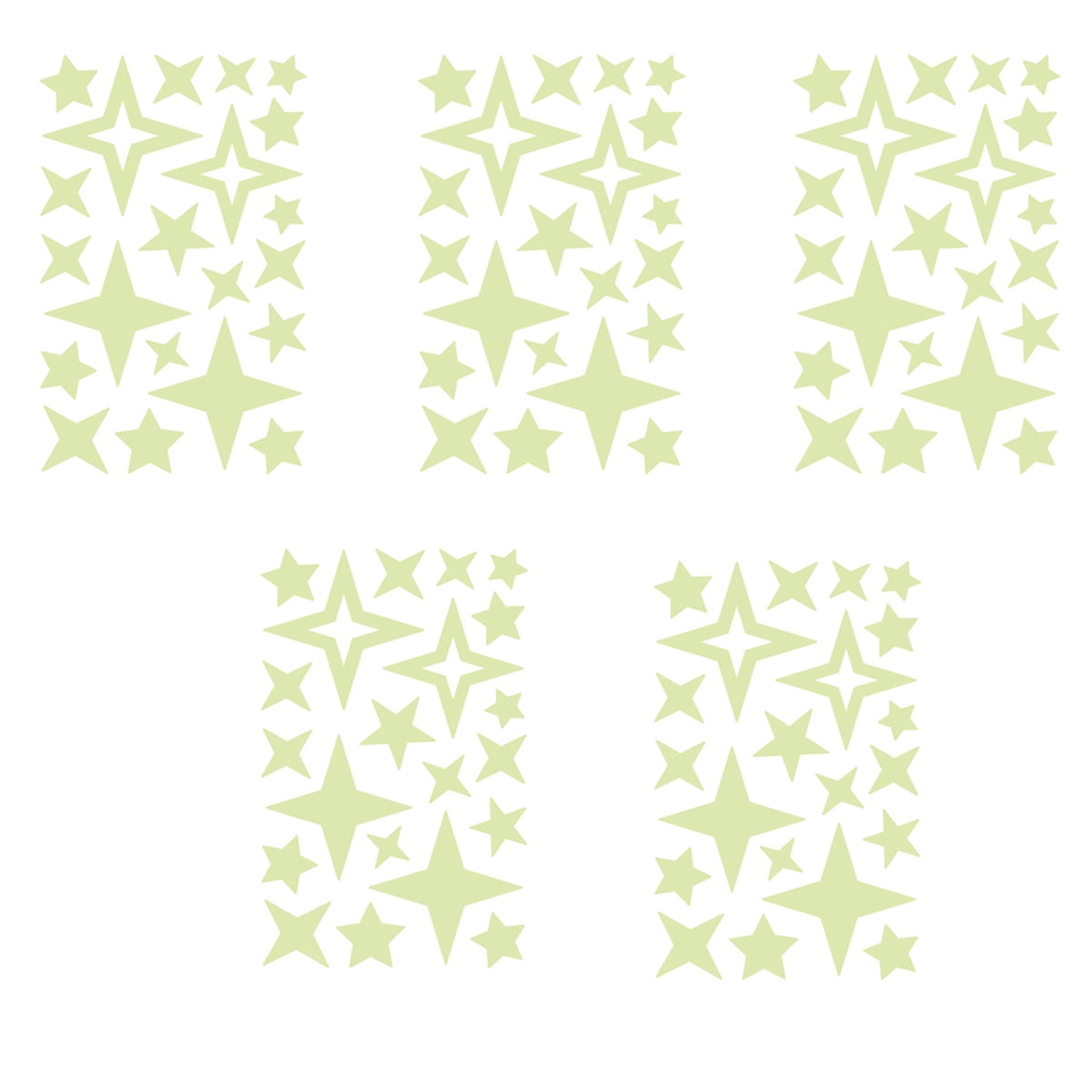 5 Sheets Glow in The Dark Star Stickers, Bright and Lasting, Glow ...