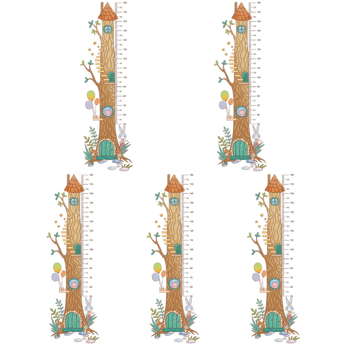 5 Sheets Height Stickers Decor Removable Gauge Ruler Child Growth Chart ...