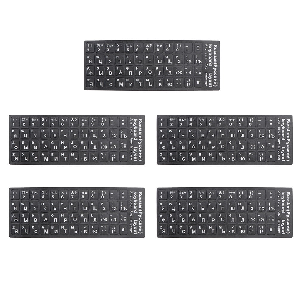 5 Sheets Keyboard Language Stickers Keyboard Replacement Letters ...