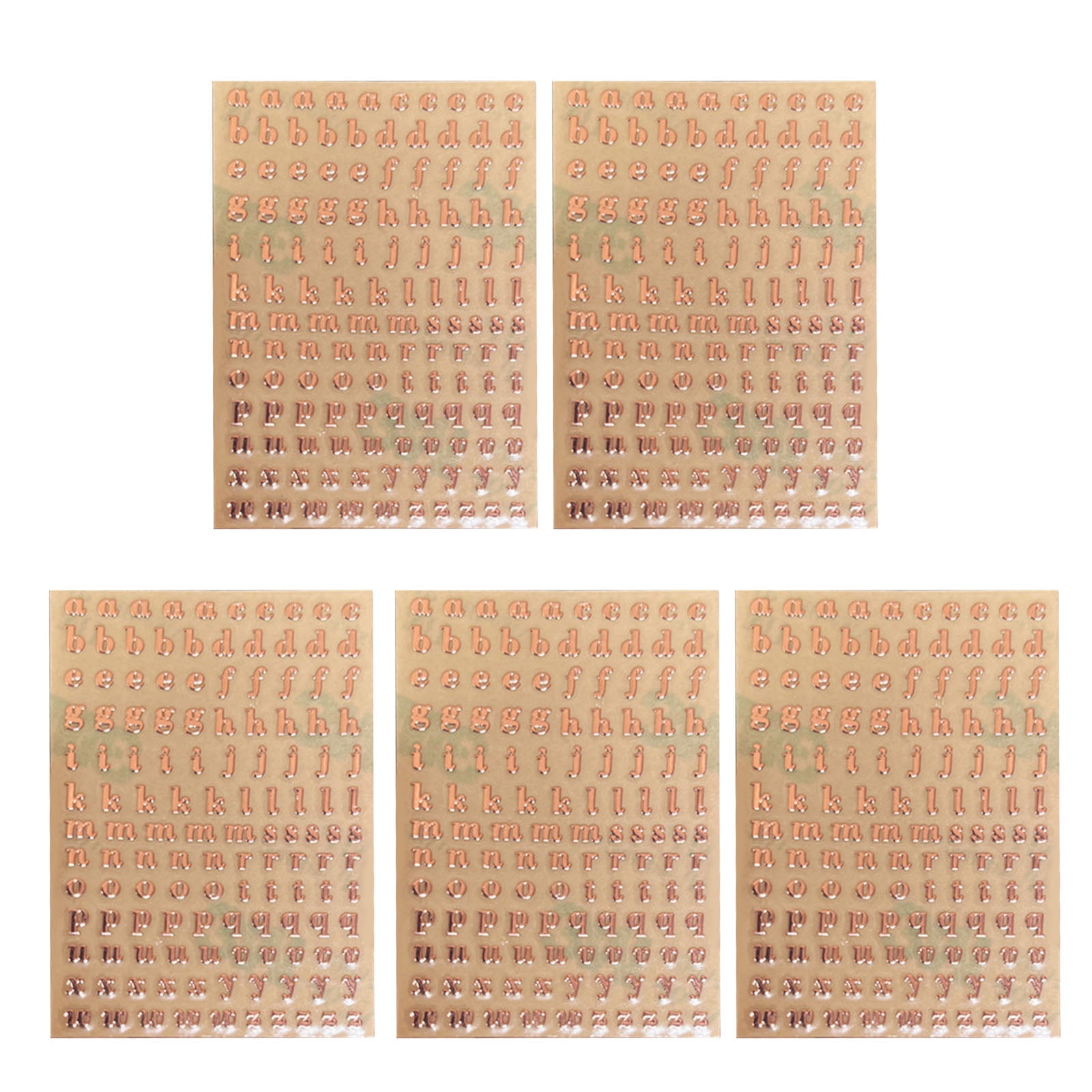 5 Sheets Letter Sticker Alphabet Sticker Adhesive Copper Letter ...