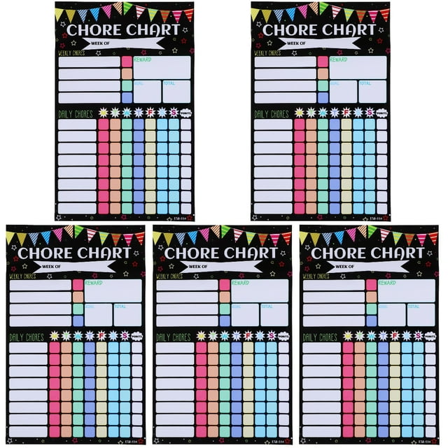 5 Sheets Life Self-discipline Form Stickers Magnetic Chore Chart ...