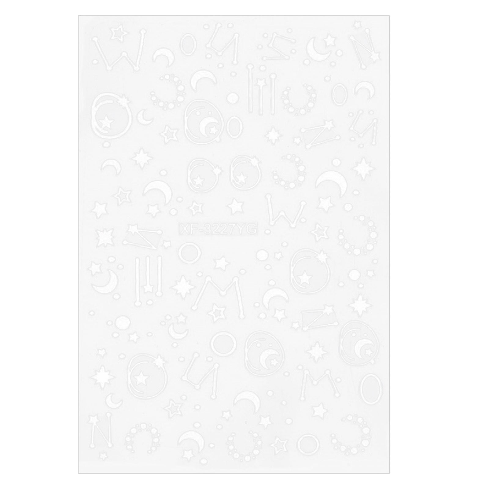 5 Sheets Luminous Sticker Decals 3D Nail Stickers Fluorescent Luminous ...