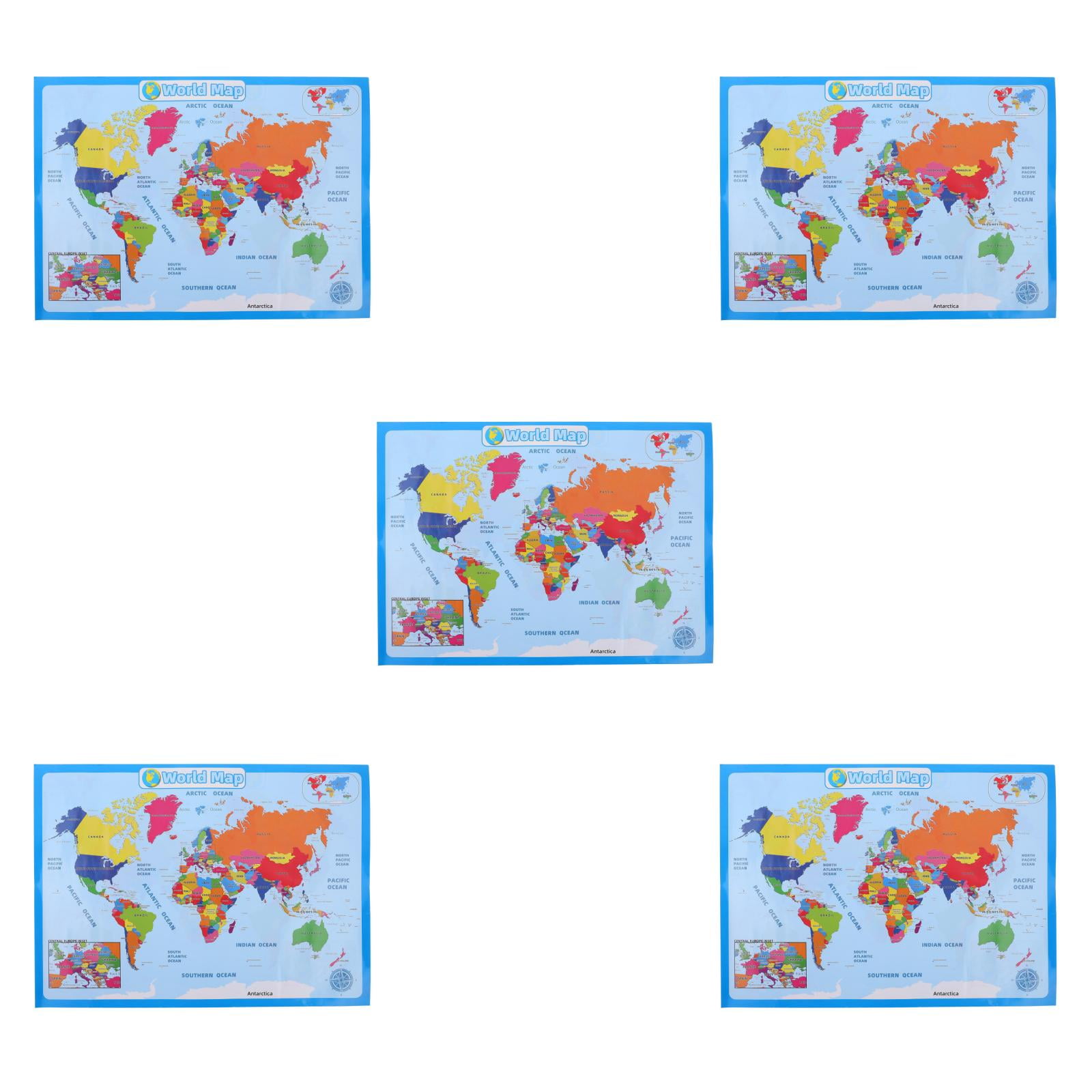 5 Sheets Map Educational Poster for Kids Toddler Child - Walmart.com