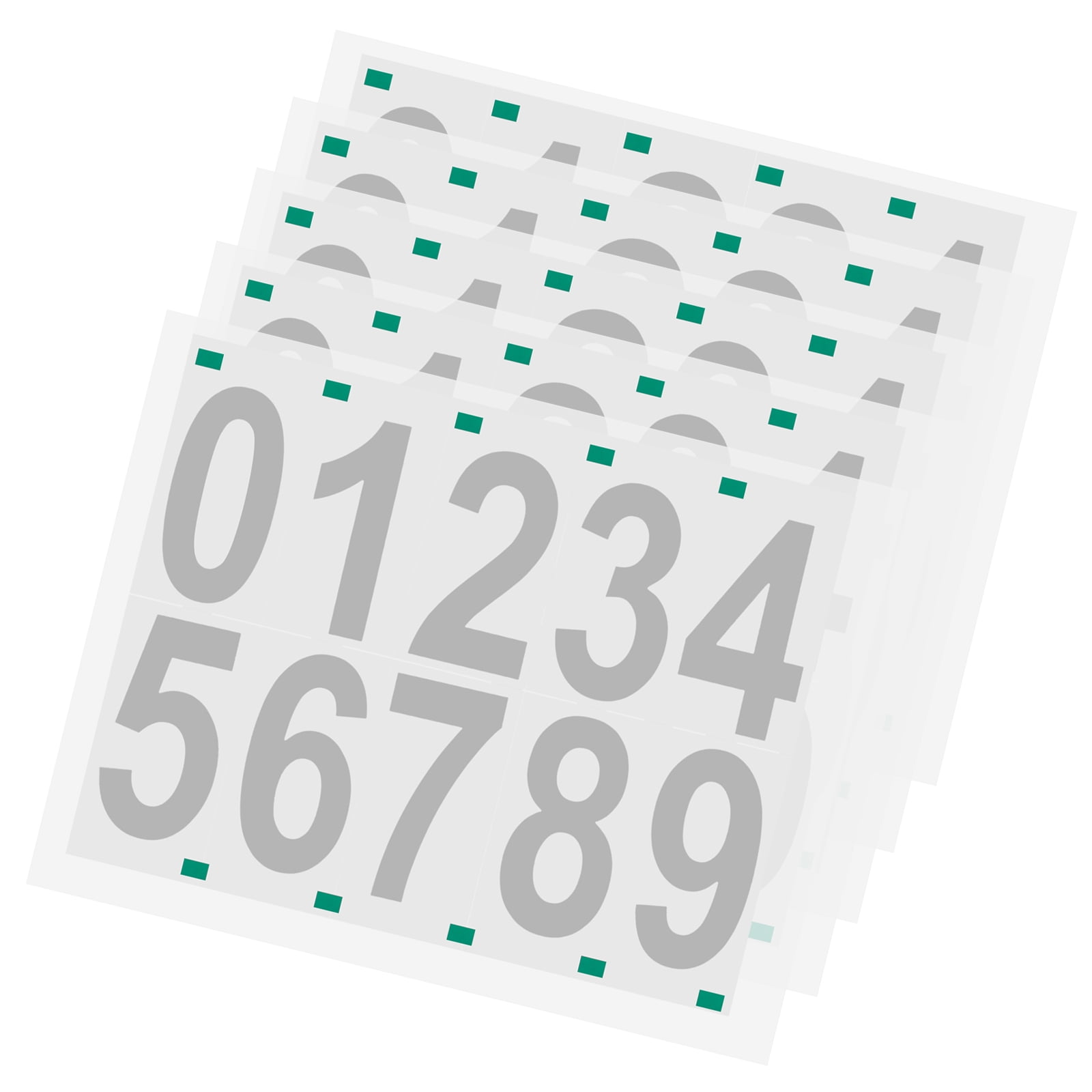 5 Sheets Number Stickers Reflective Numbers Bins Dustbin House White ...