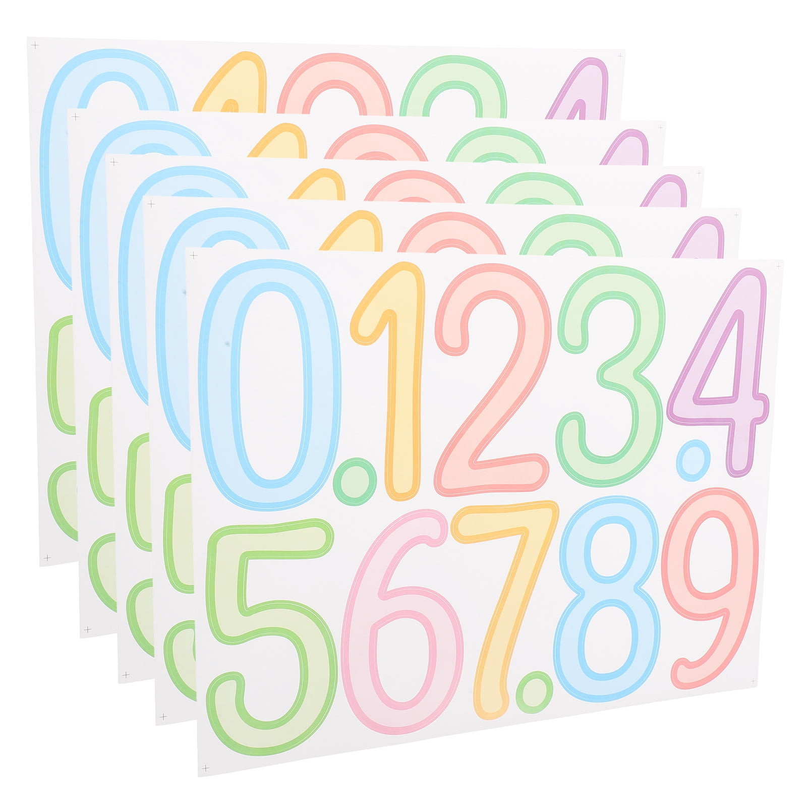 5 Sheets Self-Adhesive Number Stickers For Kids Early Education ...