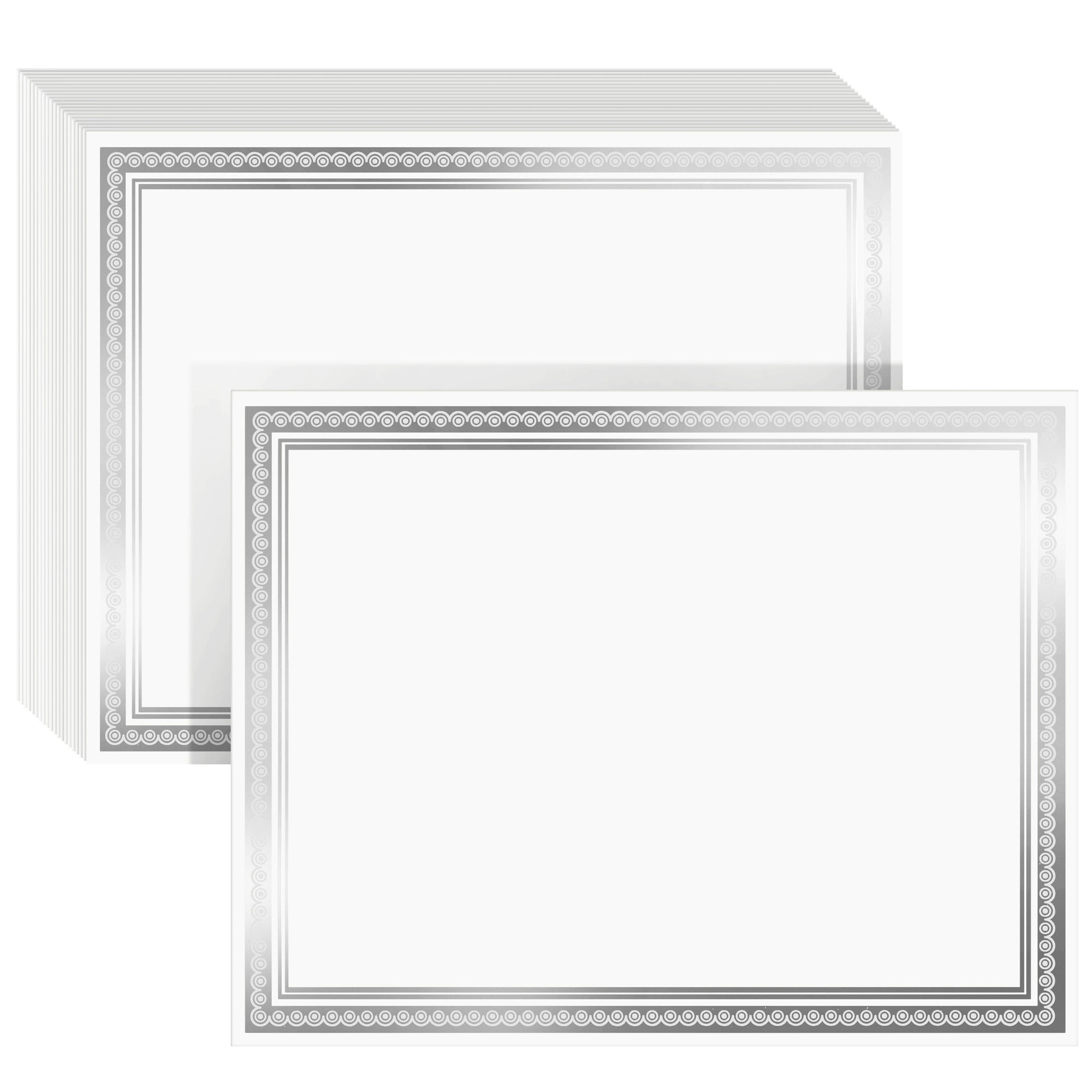 Silver Foil Certificate Paper, 50 Sheets (8.5 x 11 in) – Blank Award ...