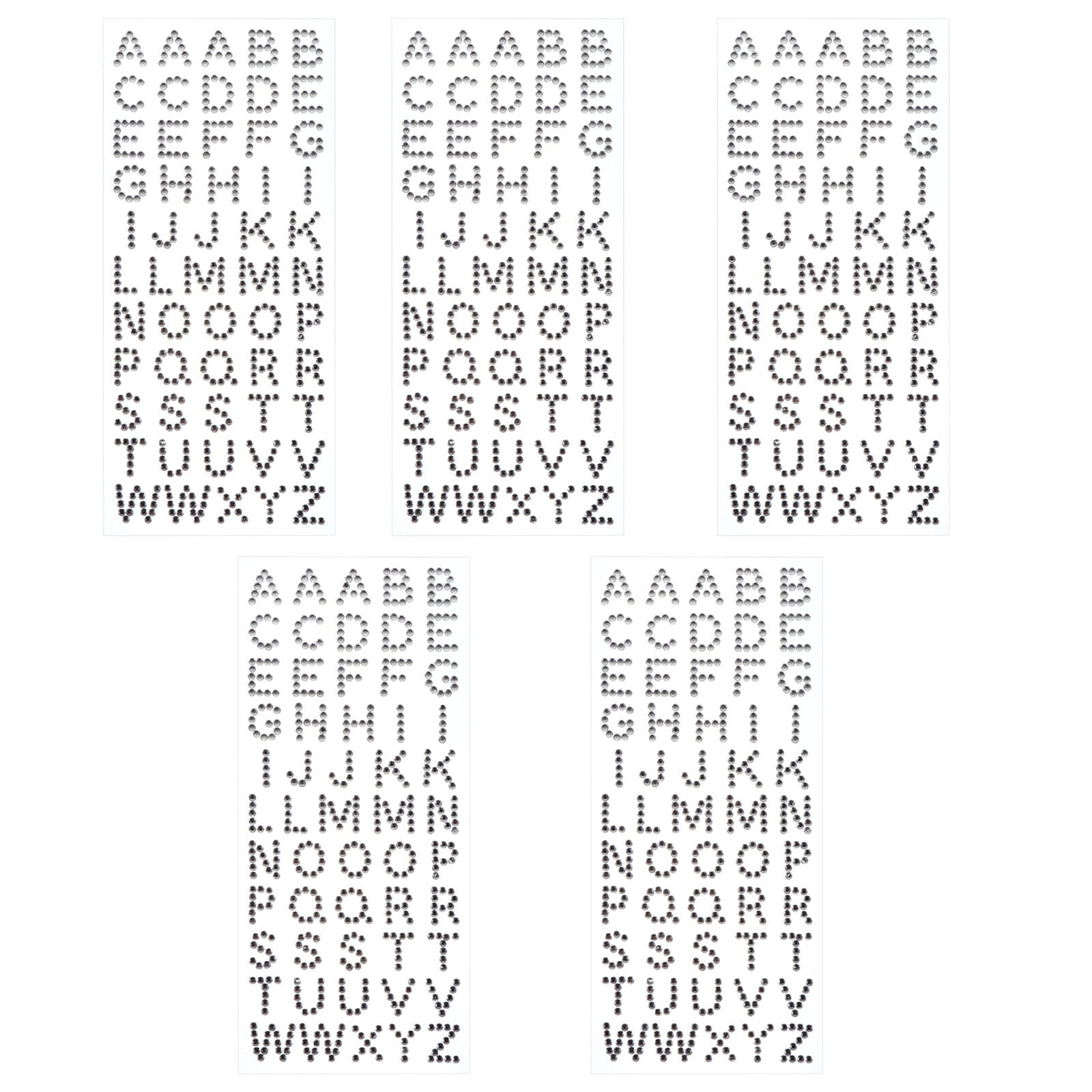 5 Sheets Stick Letters Numbers Alphabet Diamond Sticker Stickers ...