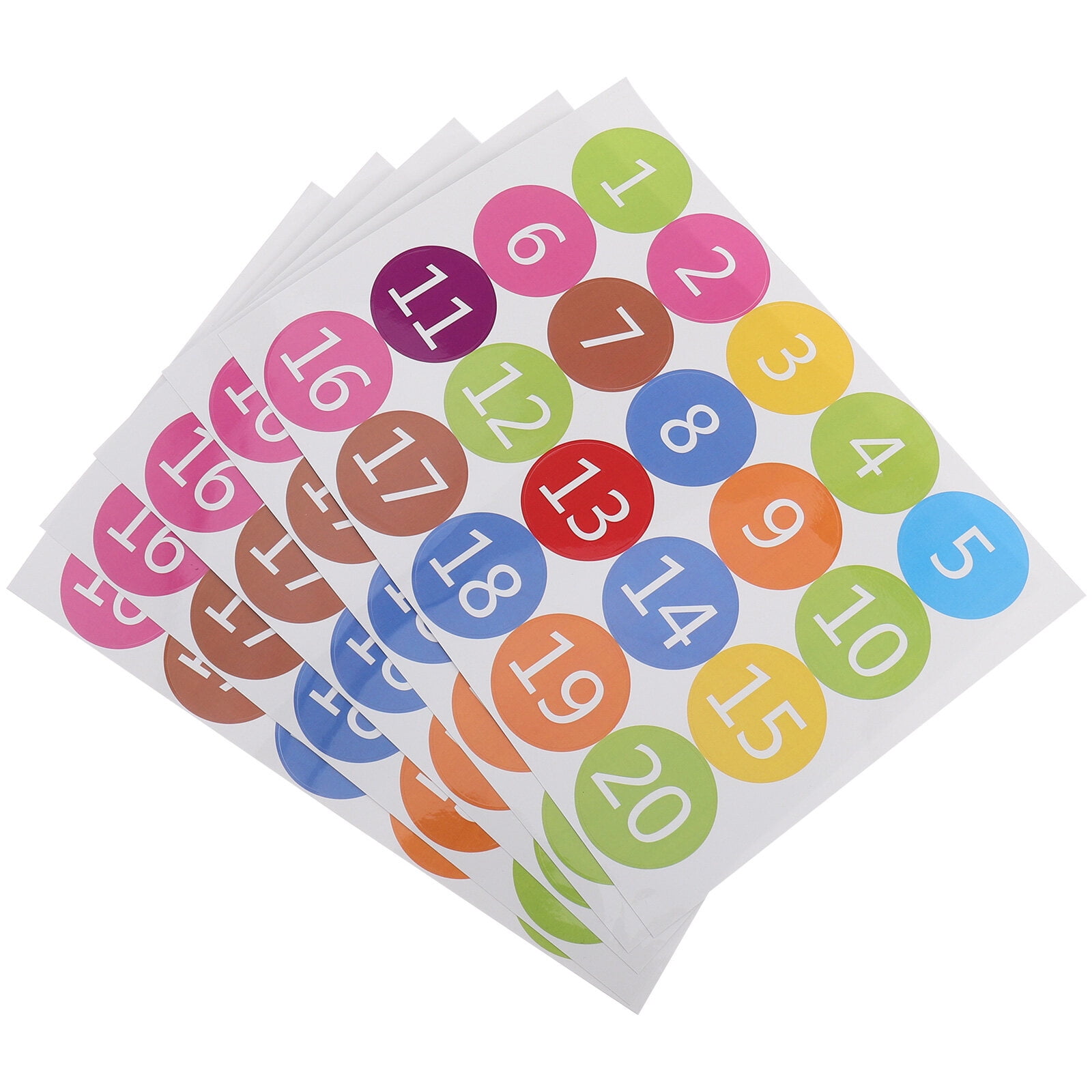 5 Sheets Sticker Industrial Large Number Labels Stickers Colorful ...
