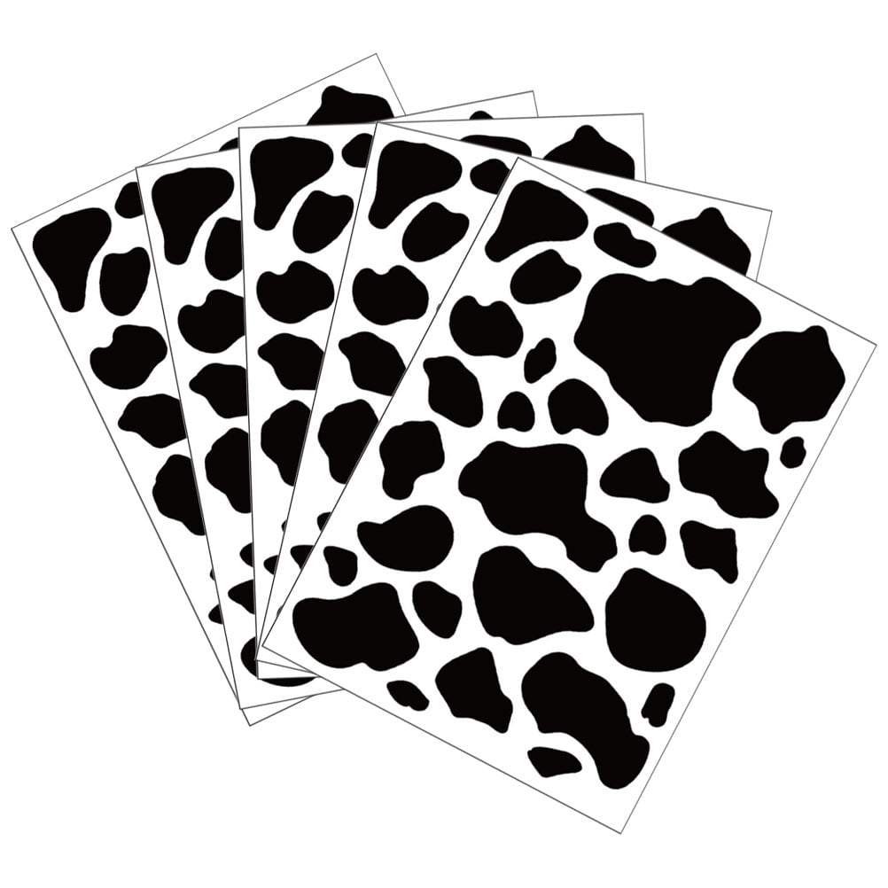 5 Sheets Strong Adhesive Cow Print Sticker Bedroom Cow Print Wall Decal ...