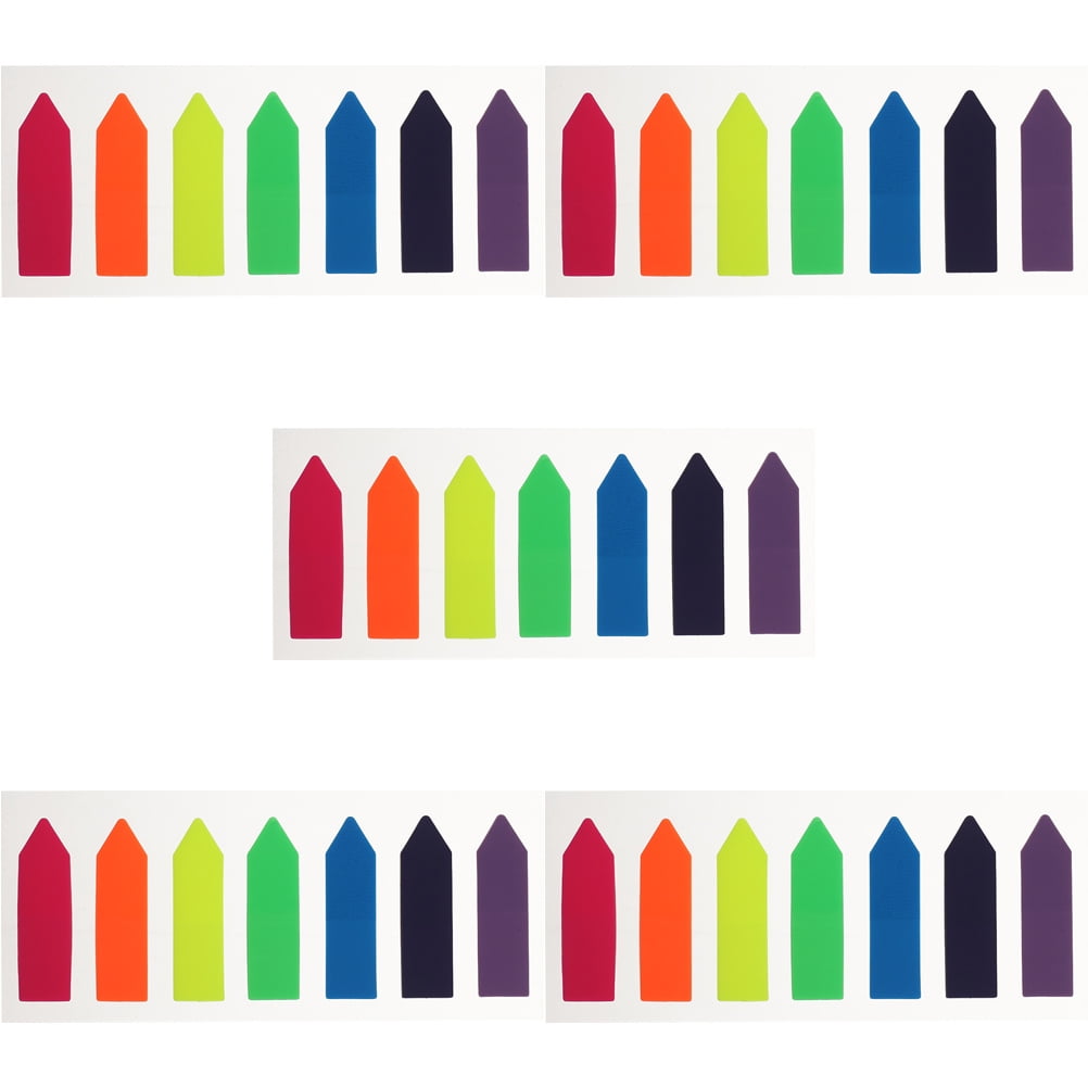 5 Sheets Transparent Arrow Label Stickers Book Tabs Sticky Memo Pad ...