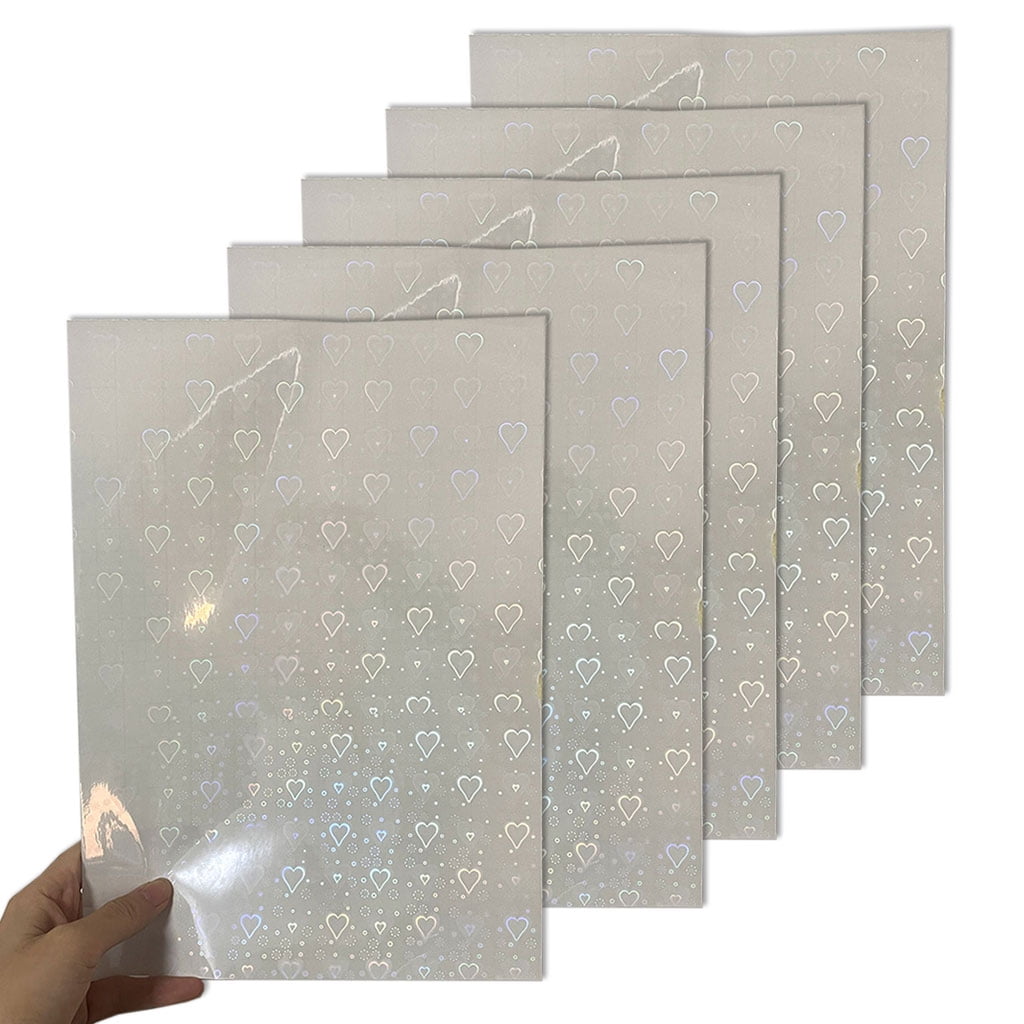 5 Sheets Transparent Holographic Overlay Lamination Vinyl A4 Size Self ...
