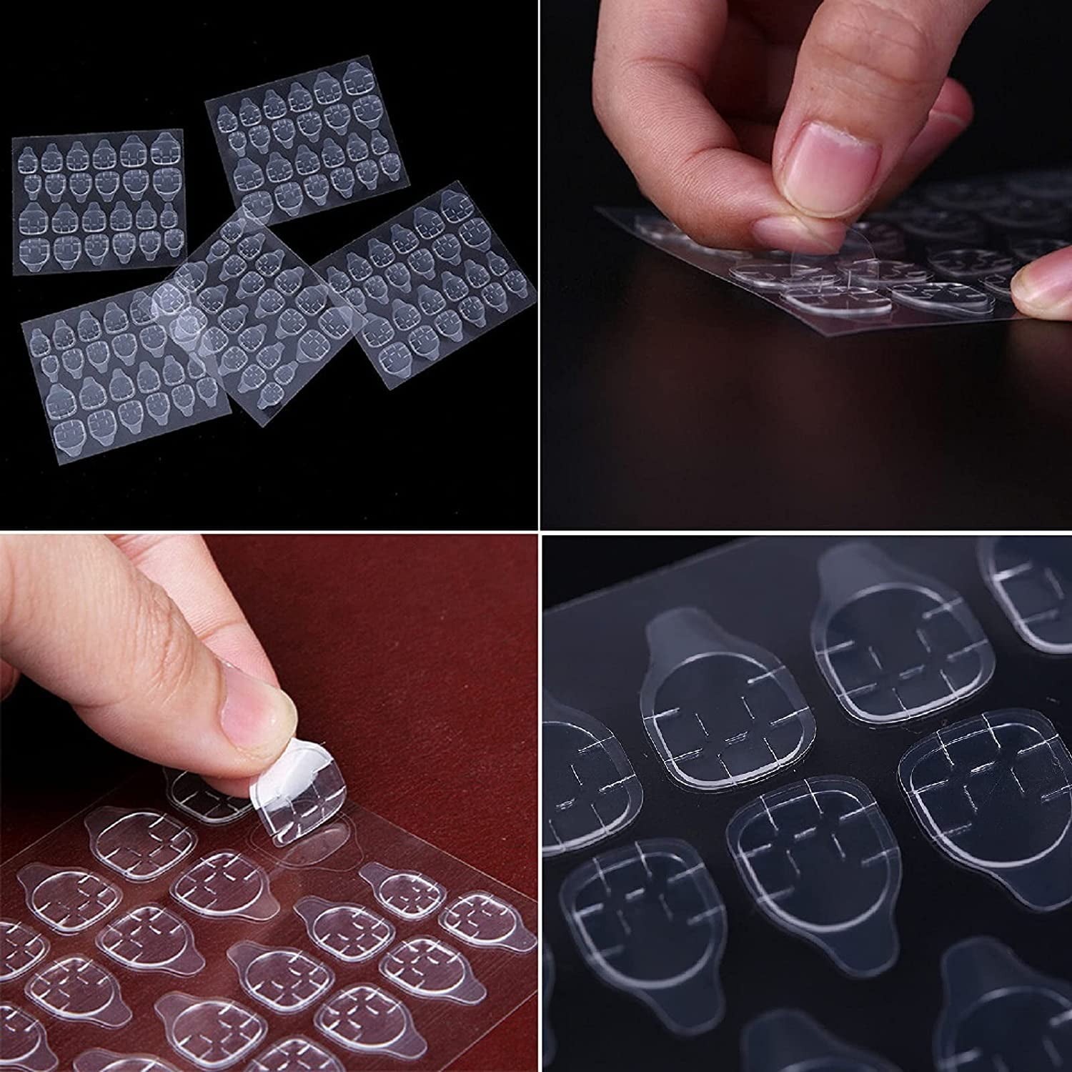 5 Sheets Ultrathin Adhesive Tabs Fake Nail Glue Sticker Double Side ...