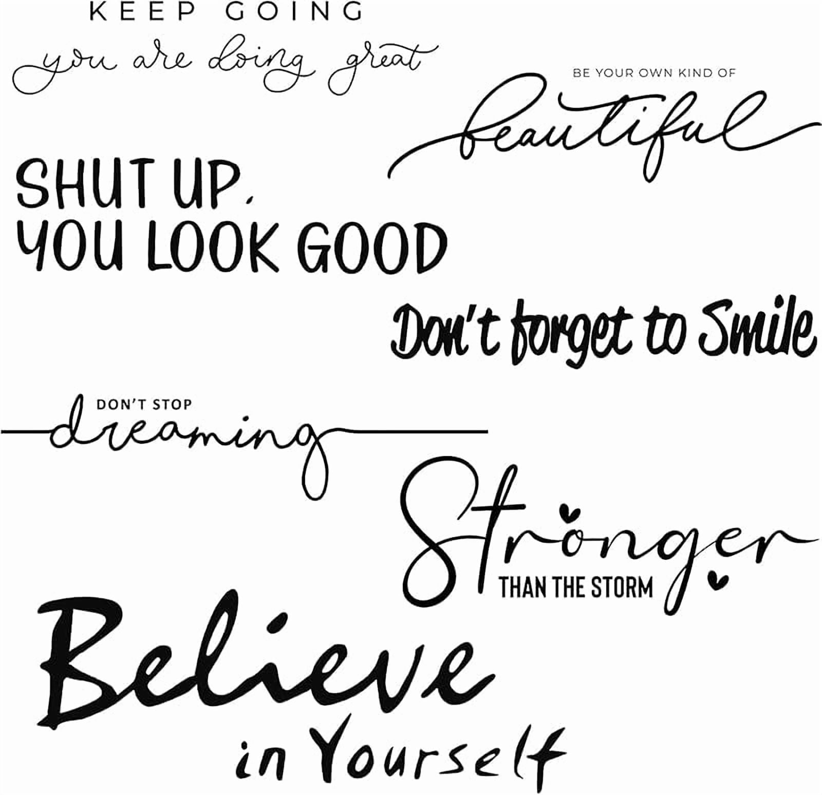 5 Sheets Vinyl Wall Quotes Stickers Inspirational Quotes Decals Peel ...