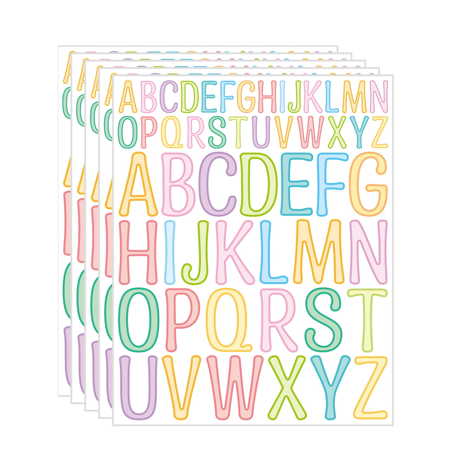 5 Sheets Waterproof Letter Sticker Alphabets Sticker Decal Reward ...