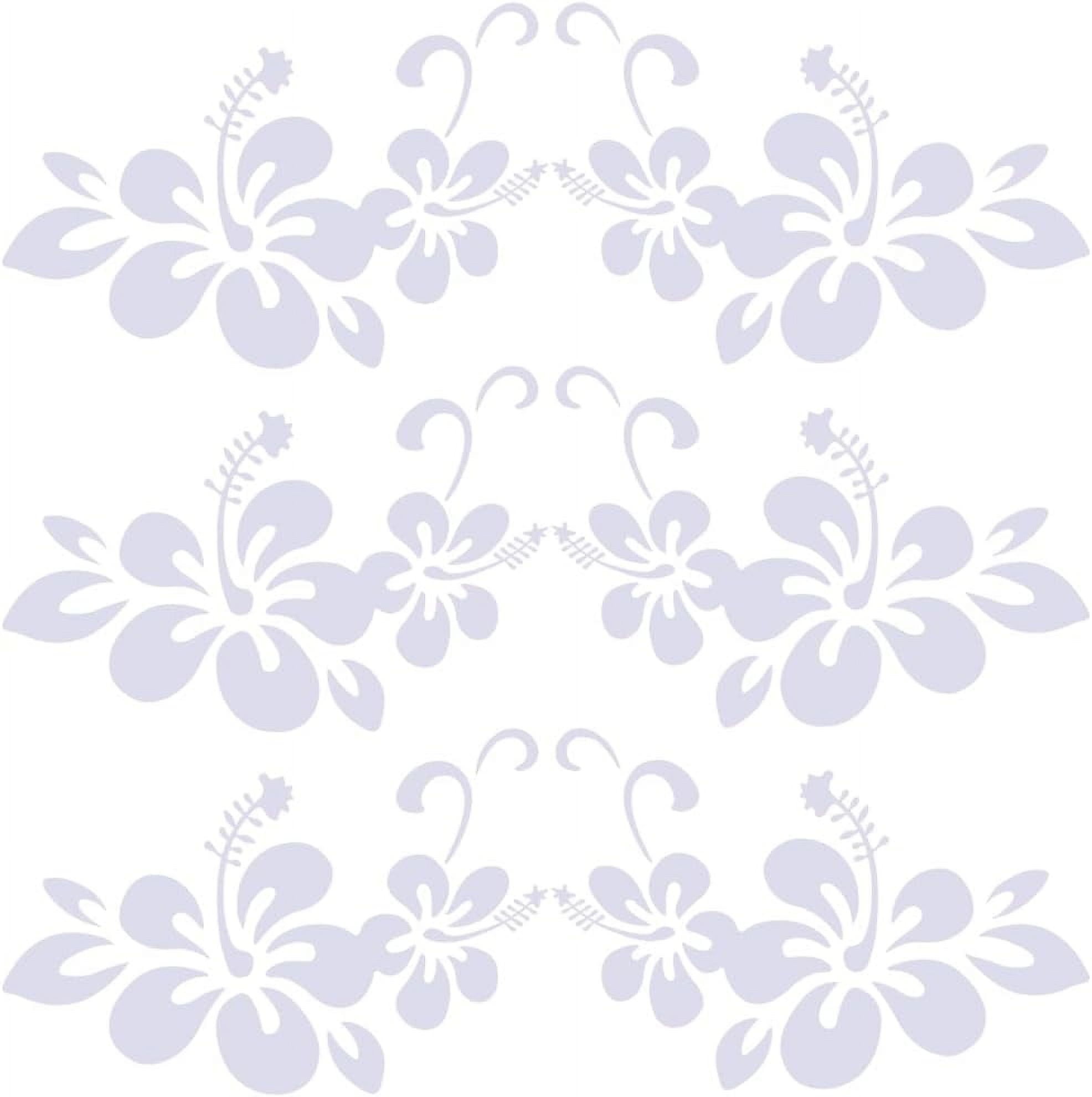 5 Sheets Waterproof PET Automotive Exterior Decor Stickers Hibiscus ...