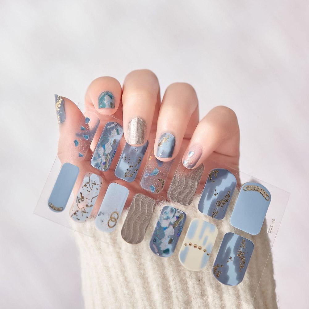5 Sheets YUEYAN Full Wrap Nail Stickers Nail Polish Strips Gradient ...