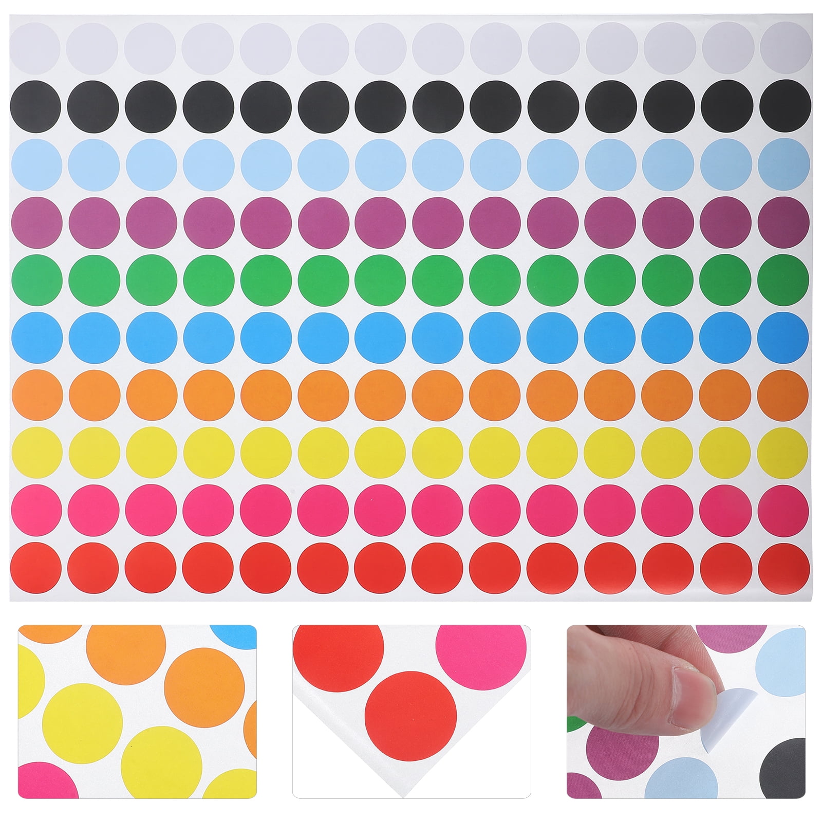 5 Sheets of Colored Round Labels Stickers Classification Stickers Dot ...