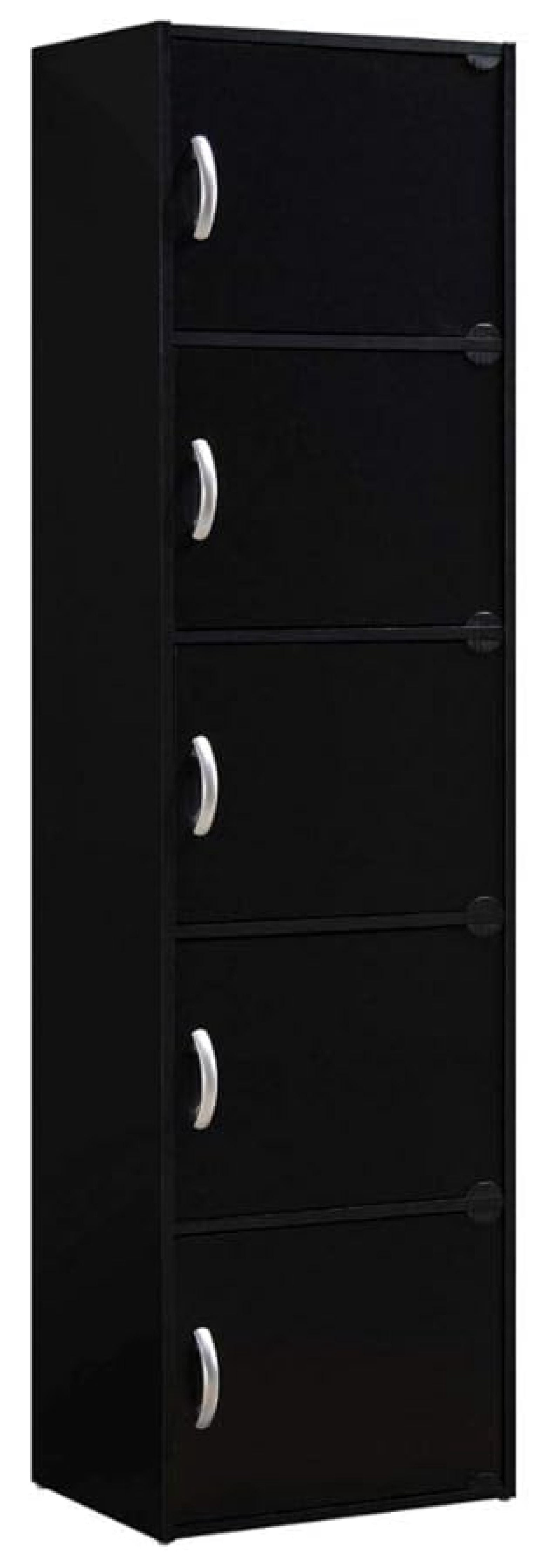 5-Shelf, 5-Door Bookcase in Black - Walmart.com