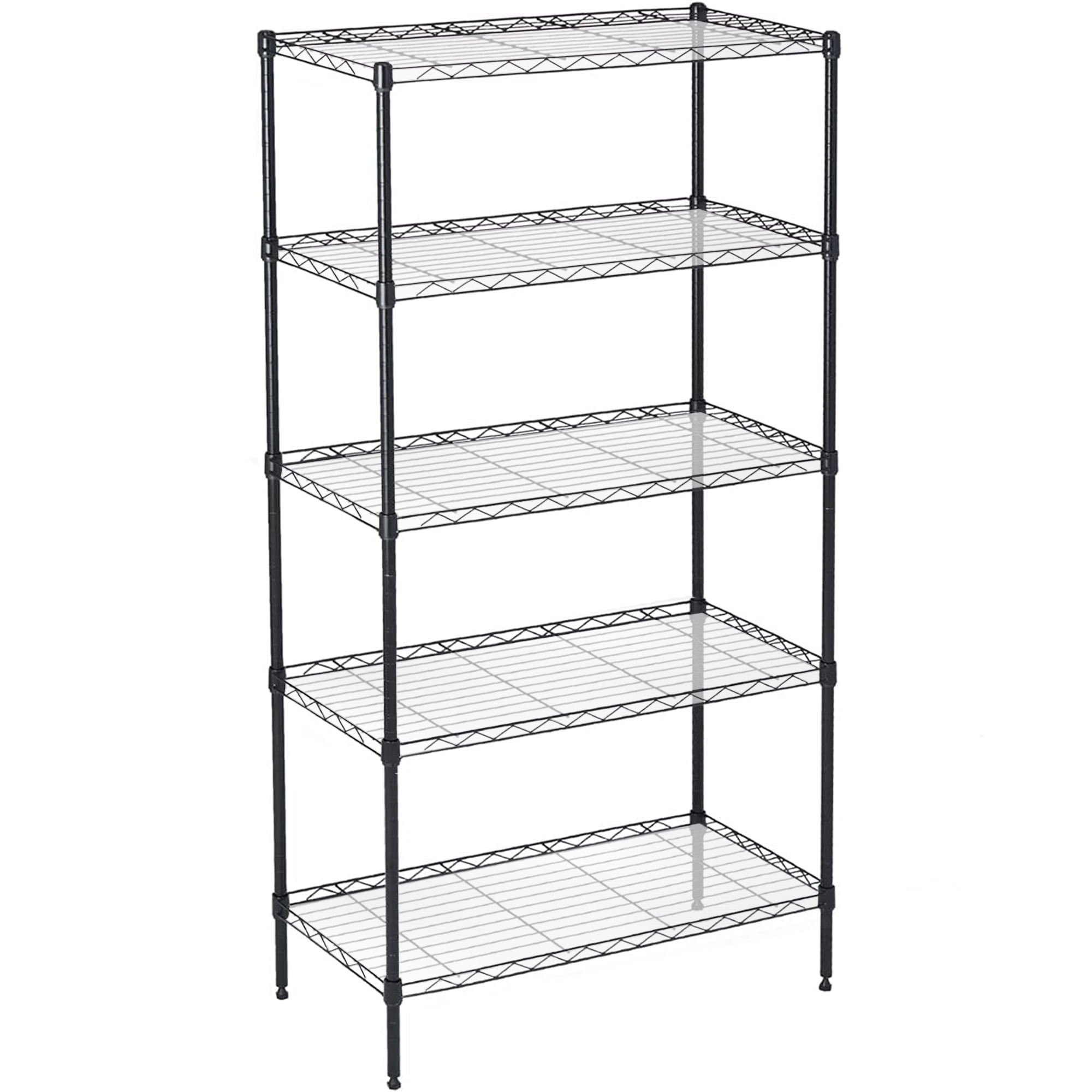 TAIMASI 5-Shelf Adjustable Heavy Duty Steel Wire Rack Storage Shelving ...