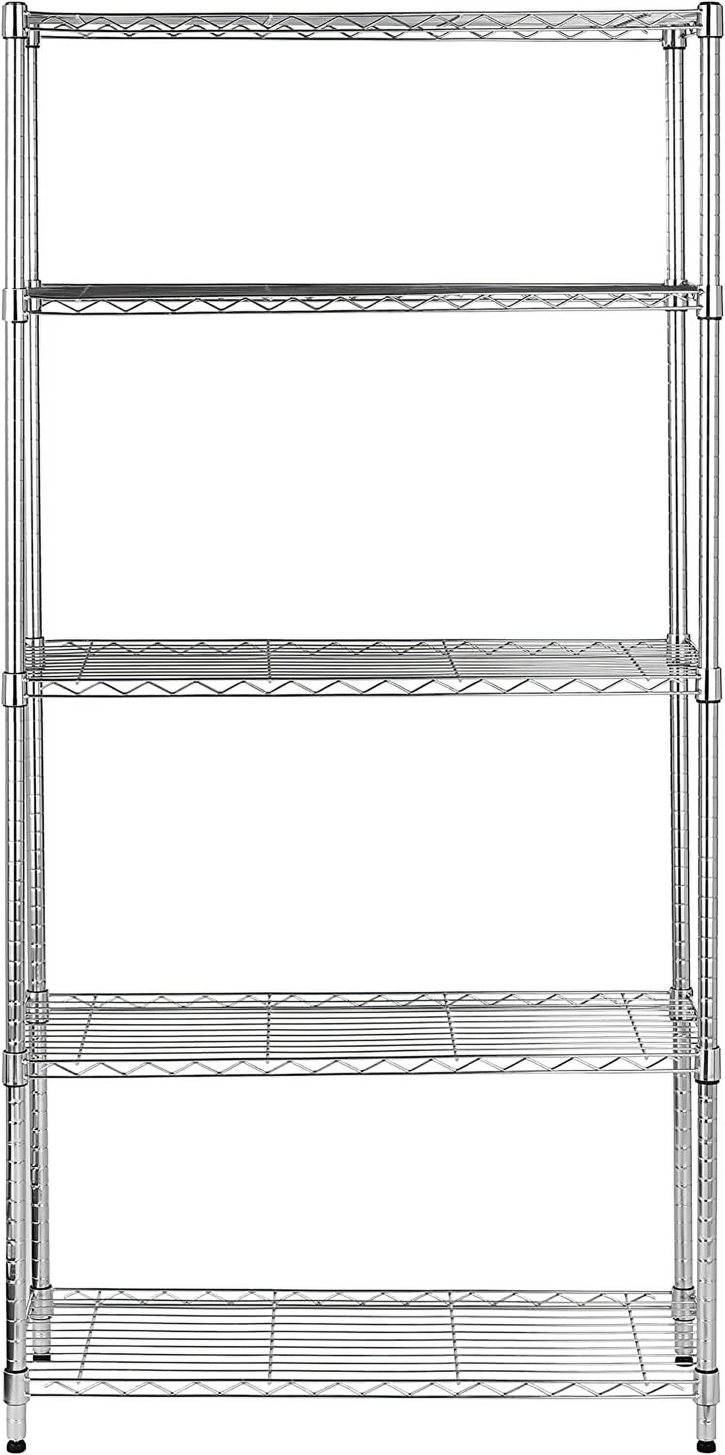5-Shelf Adjustable Heavy Duty Steel Wire Rack Storage Shelving ...