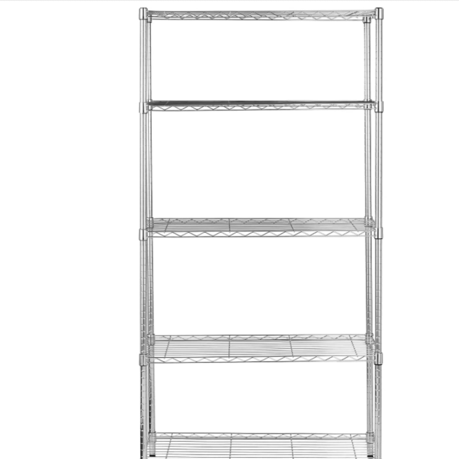 5-Shelf Adjustable Heavy Duty Steel Wire Rack Storage Shelving ...