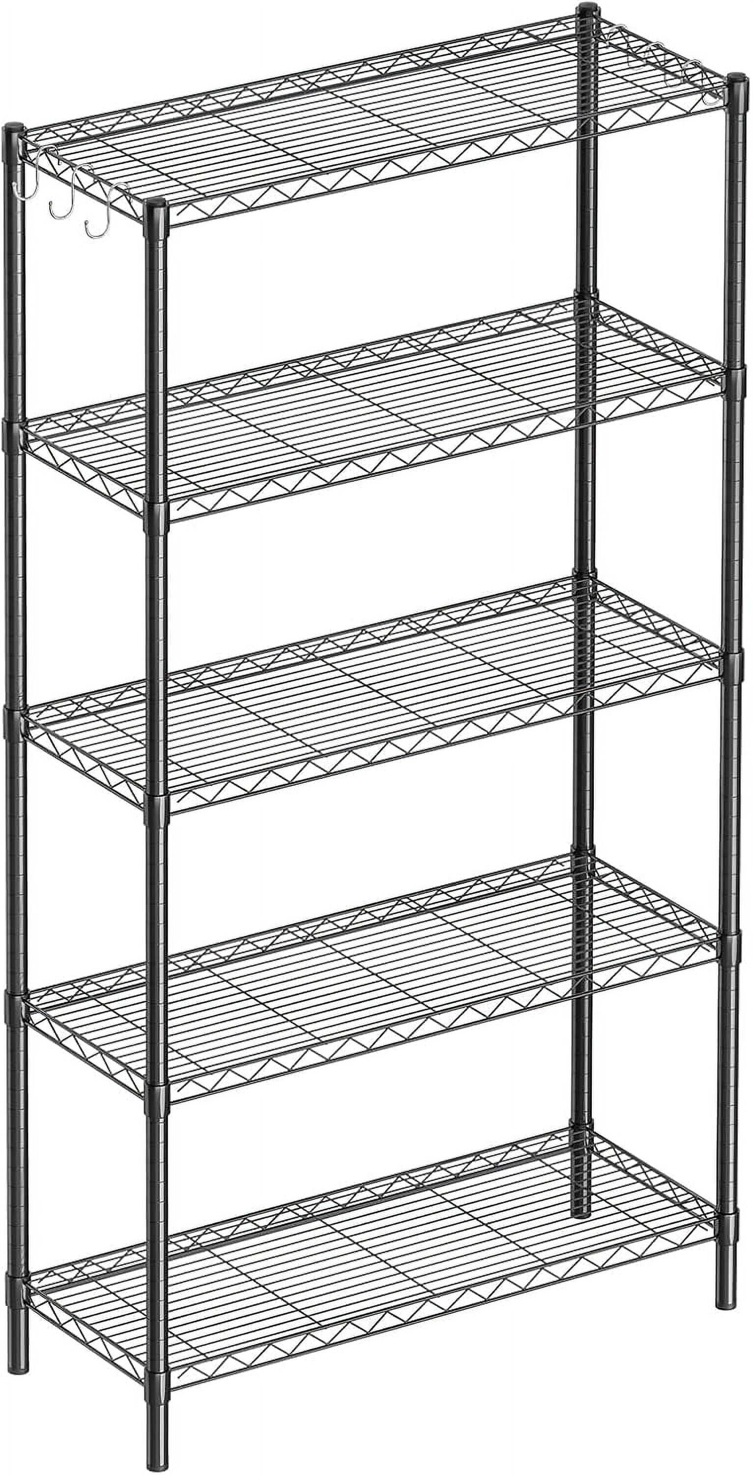 5-Shelf Adjustable Metal Shelf Wire Shelving Unit Storage Rack Display ...
