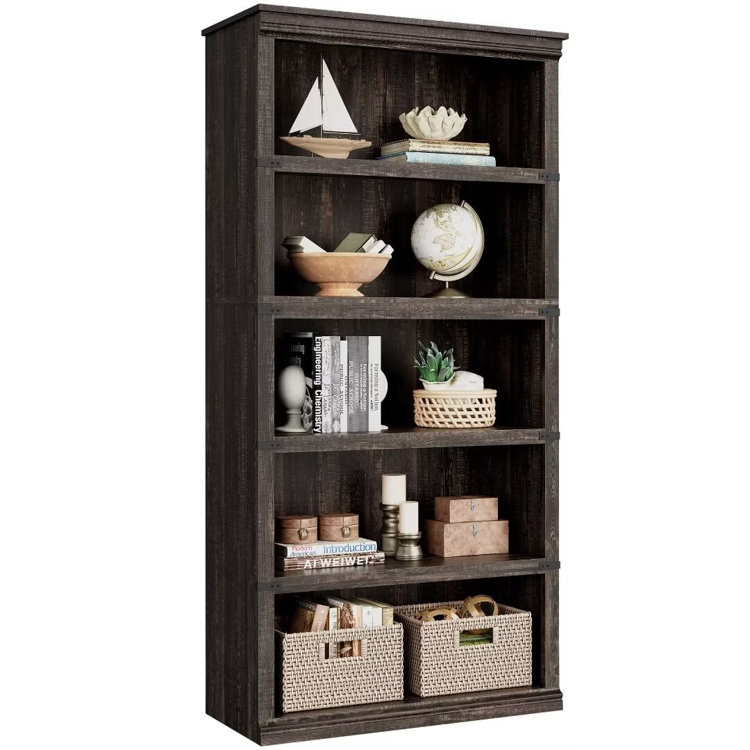 5 Shelf Bookcase, 67.4" Tall Bookshelf with Display Storage Shelves ...