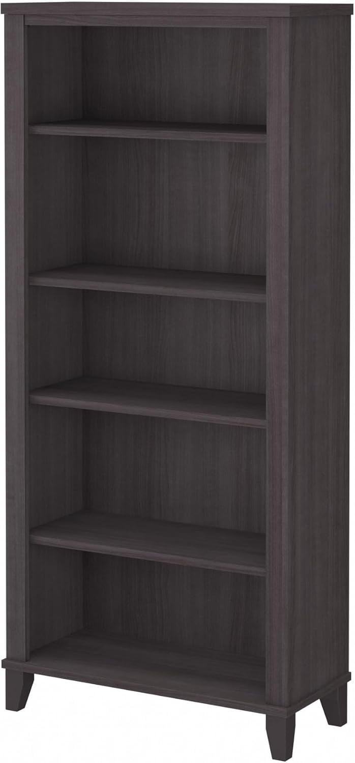 5 Shelf Bookcase in Storm Gray, Tall Bookshelf, Large Book Shelf for ...