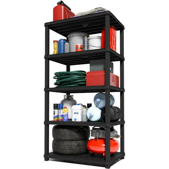 5-Shelf Extra Deep Storage Shelves, 1000lb Capacity, 75" H x 36" W x 24 ...