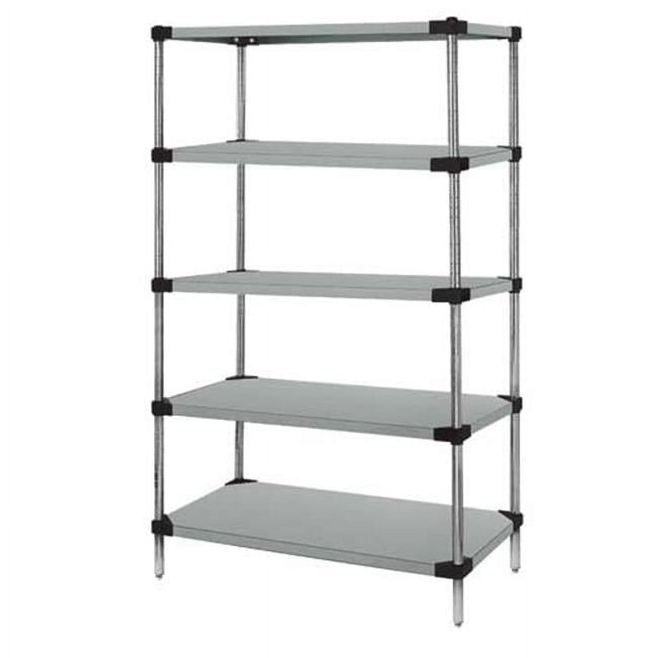 5-Shelf, Galvanized Steel Solid Shelving Unit - 24 x 72 x 63 in ...
