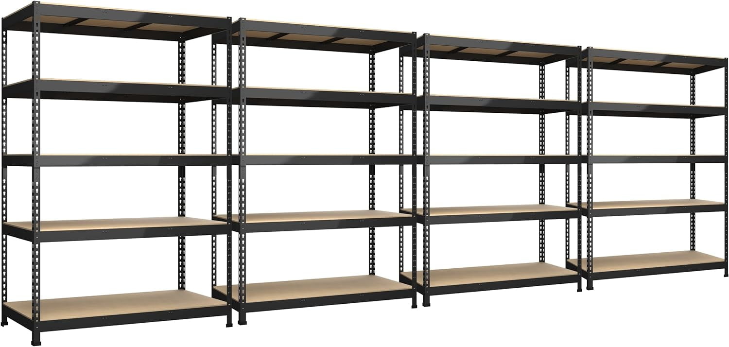 5-Shelf Heavy Duty Shelving - Adjustable Garage Storage Shelves Metal ...