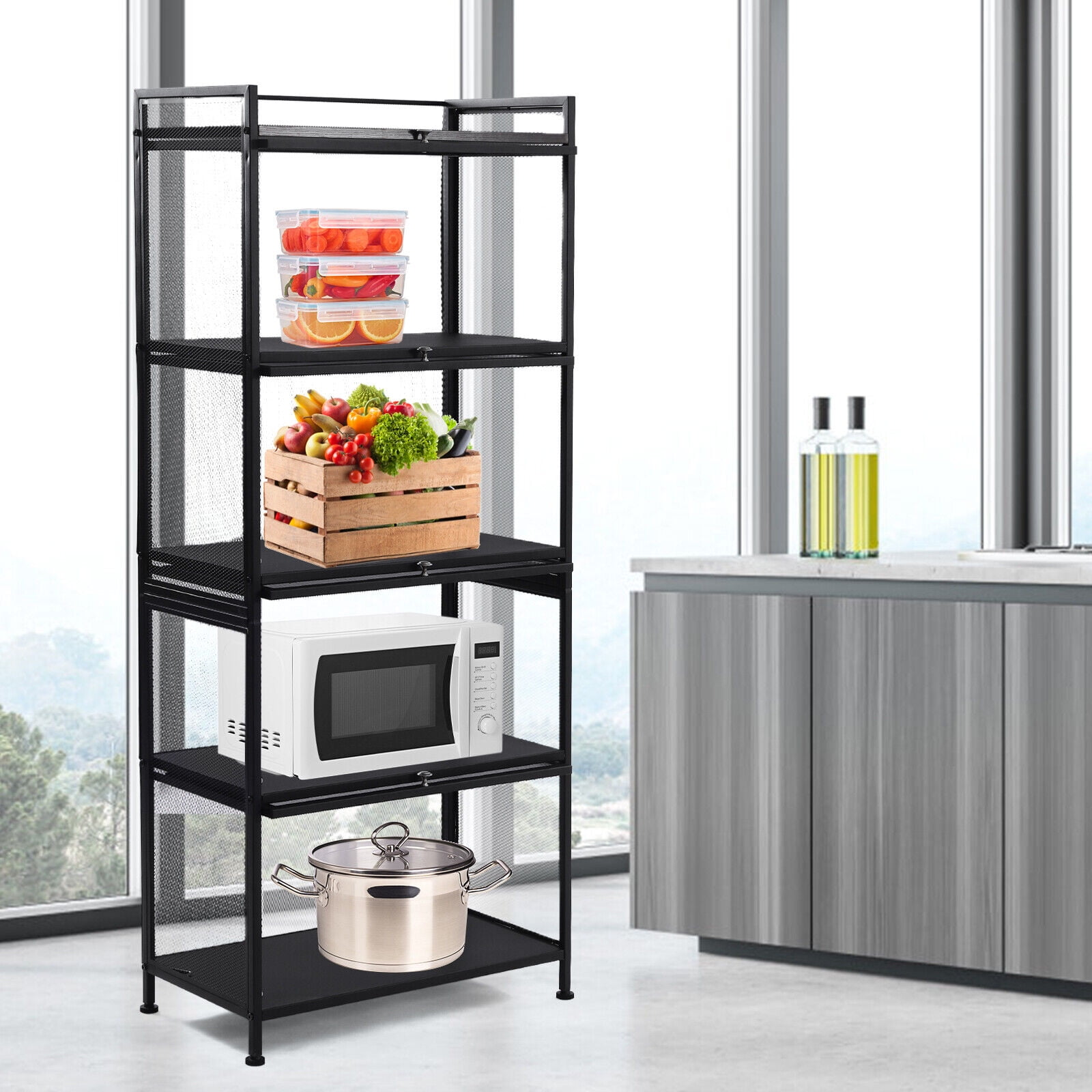 5 Shelf Modern Bookcase Bookshelf Home Display Rack Storage Cabinet and ...