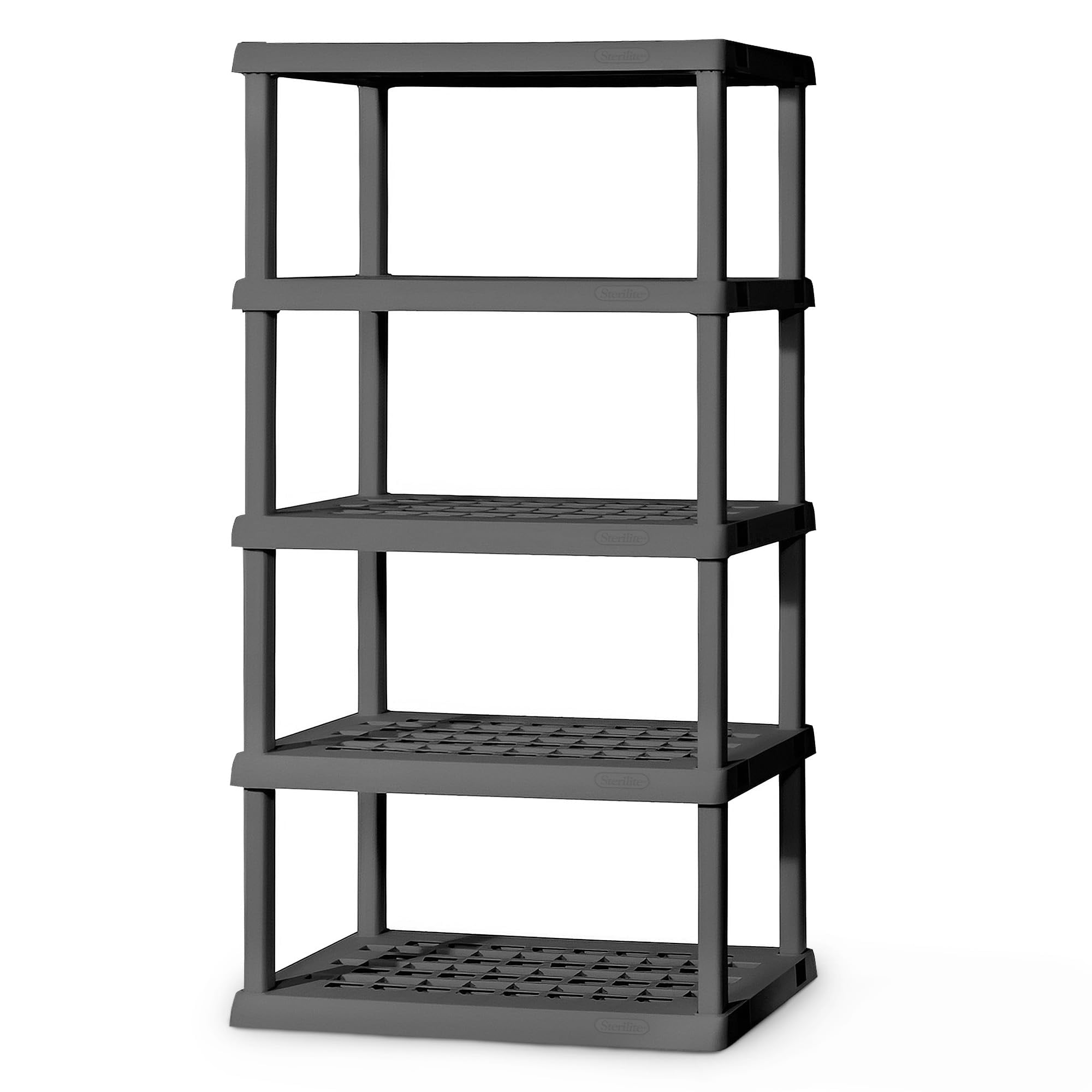 5-Shelf Plastic Storage Shelves Heavy Duty Rack Unit for Garage ...