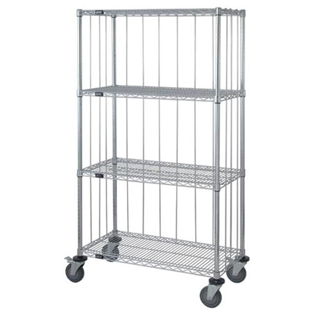 5- Shelf Rods & Tabs Enclosed Chrome Wire Shelving Cart - 74 in ...