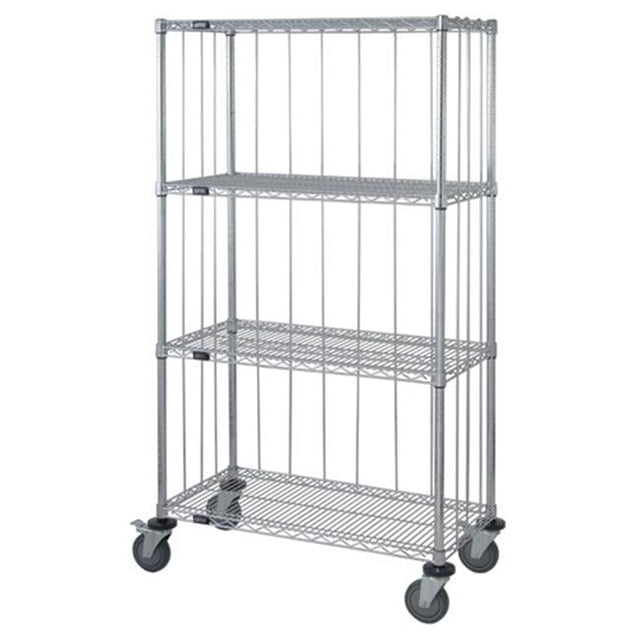 5- Shelf Rods & Tabs Enclosed Chrome Wire Shelving Cart - 74 in ...