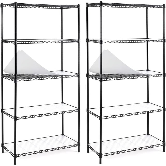 5-Shelf Shelving Unit, Adjustable, Heavy Duty Carbon Steel Wire Shelves ...