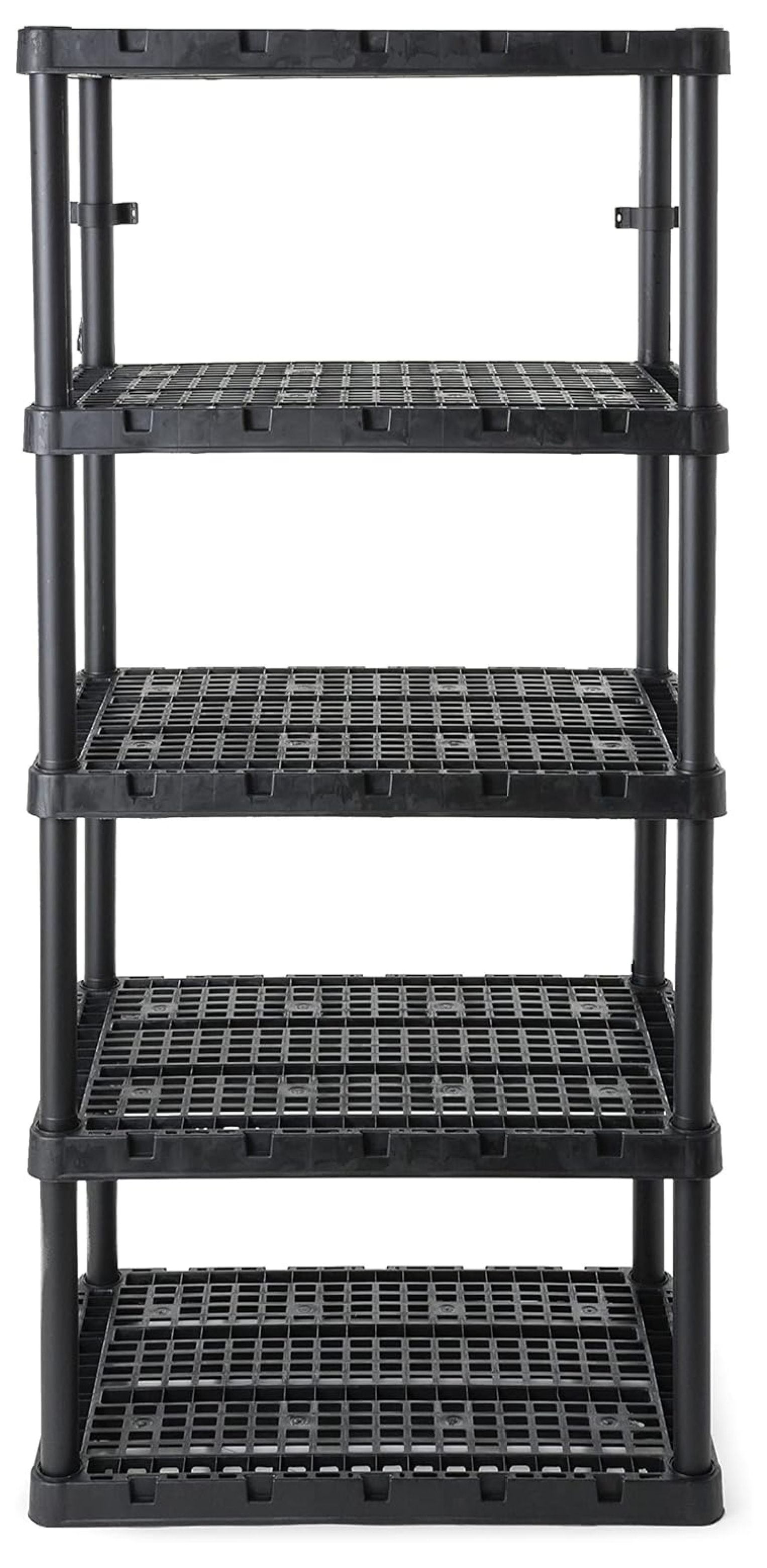 5-Shelf Storage Shelving, Heavy-Duty Knect-A-Shelf, 5 Shelves, Black ...
