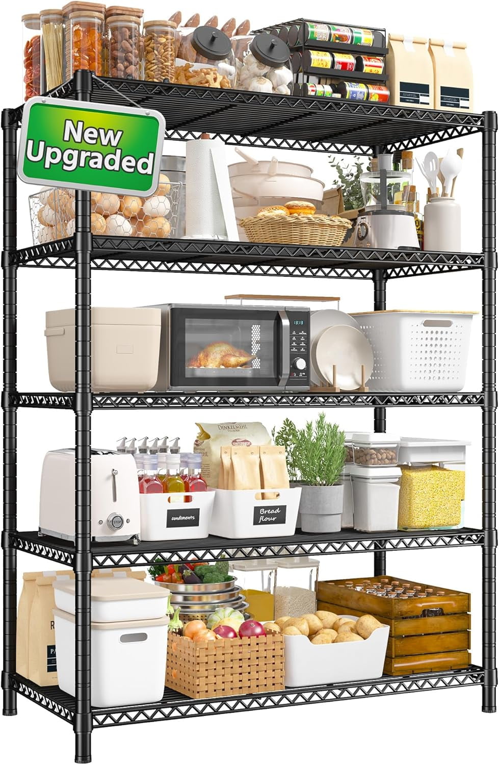 5-Shelf Wire Shelving,Storage Shelves Metal Shelves for Storage,72’’H ...