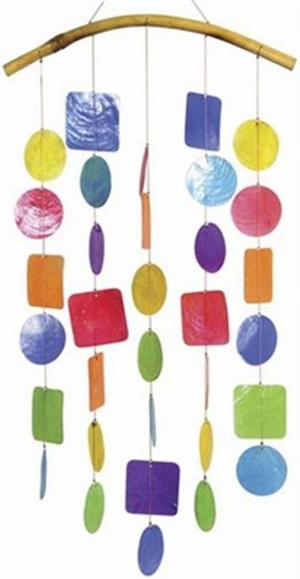 5 Shell Strand Bamboo Arch Circle and Square Capiz Windchime, Mobile ...