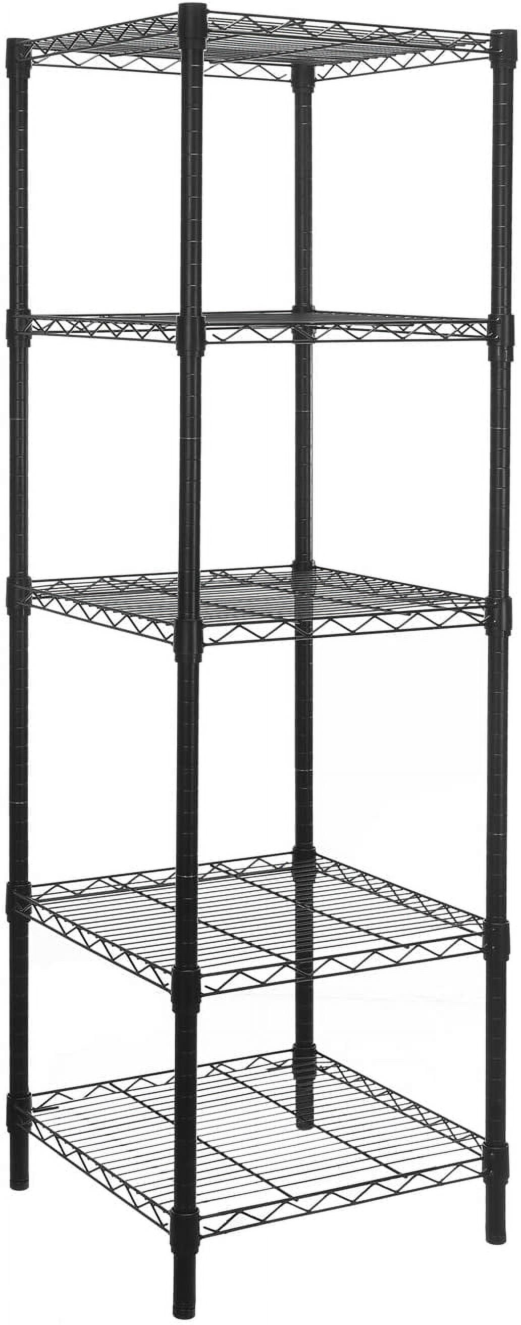 5 Shelves Adjustable Steel Wire Shelving Rack in Small Space or Room ...