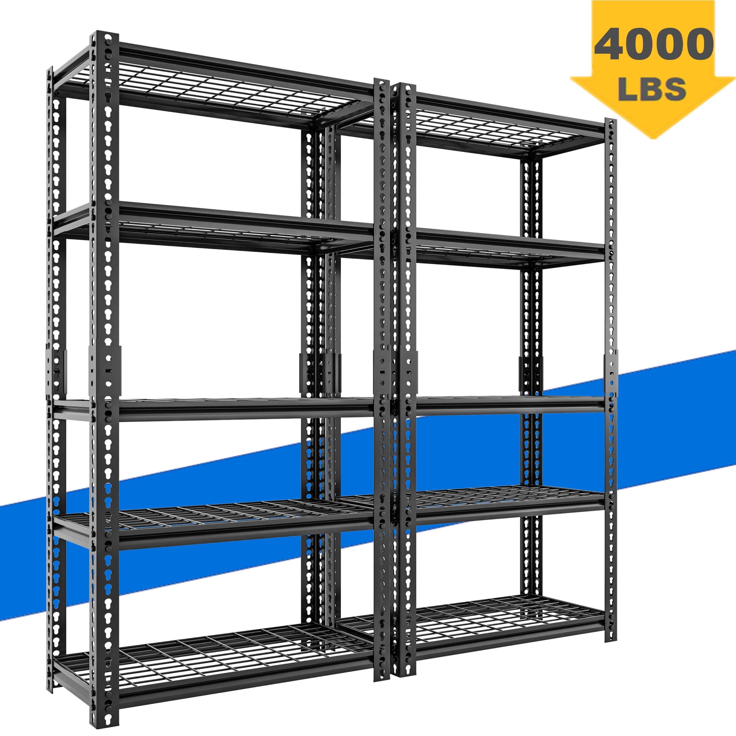 5 Shelves Adjustable Storage Steel Wire Shelves Black,72" Tall Steel ...