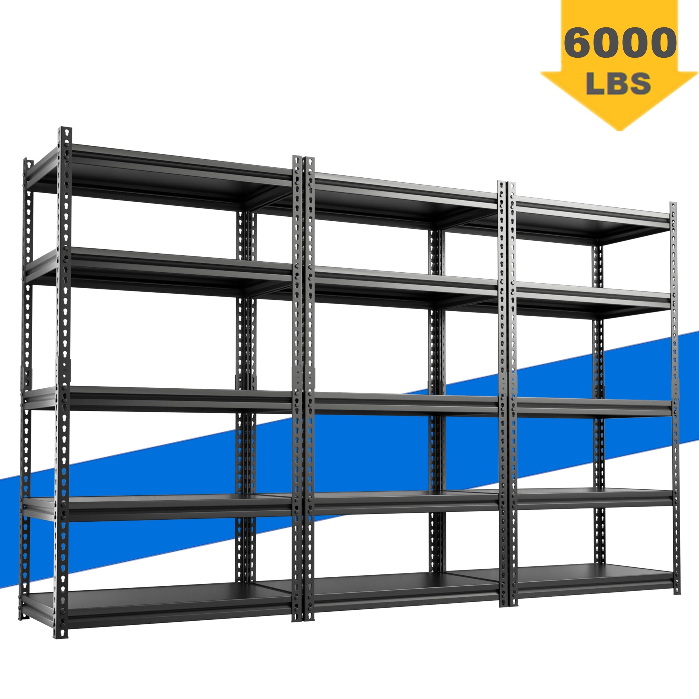 5 Shelves Adjustable Storage Steel Wire Shelves Black,72" Tall Steel ...