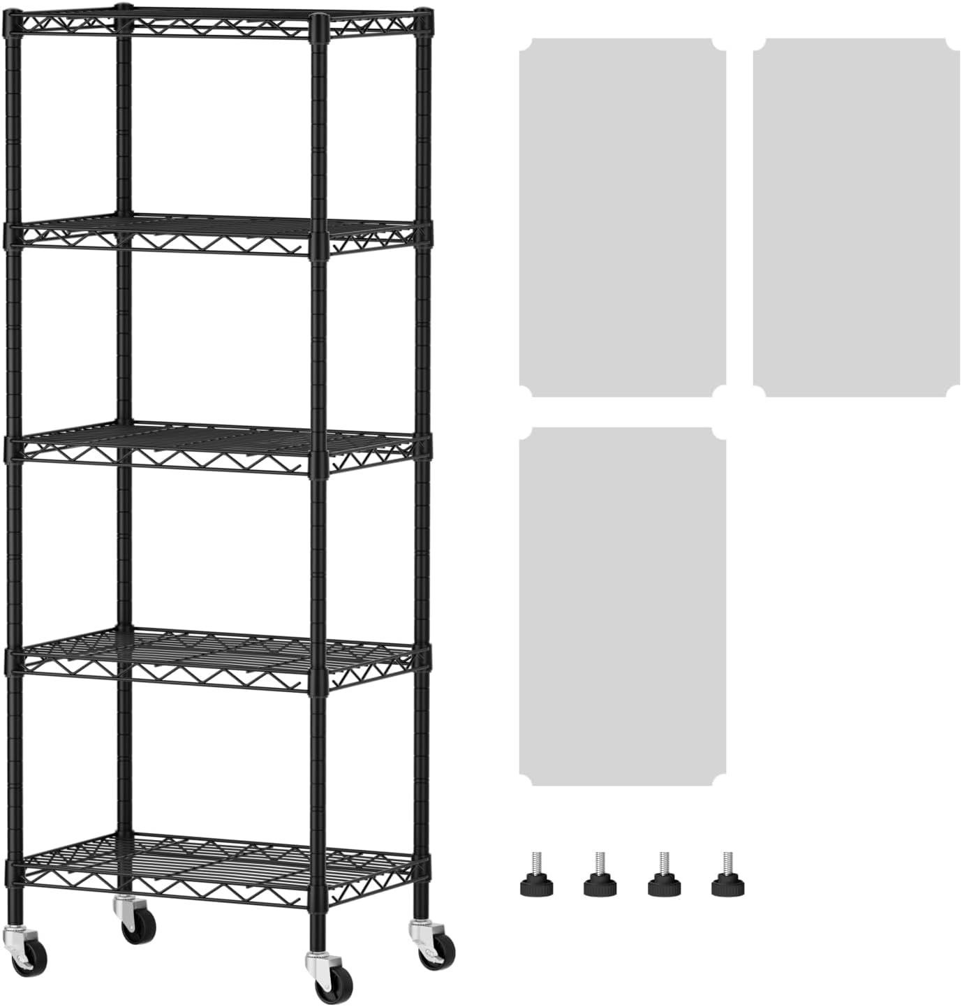 5 Shelves Storage Shelf Wire Closet Bathroom Organizers Metal Pantry ...