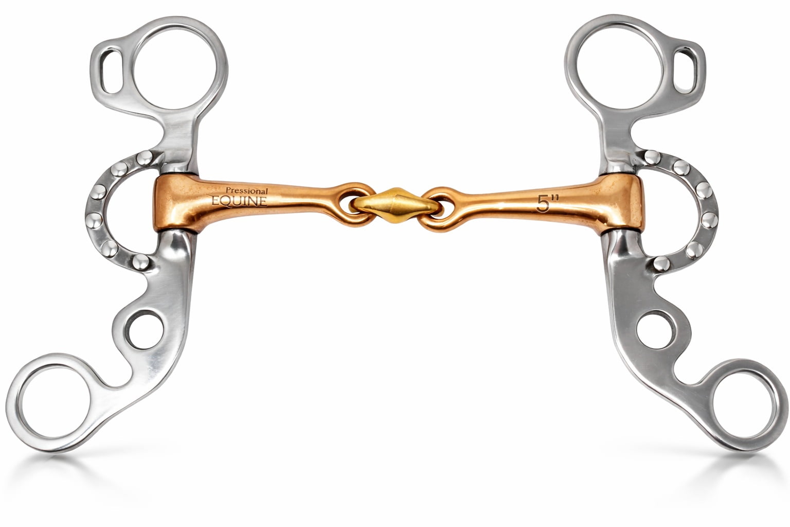 5" Short Shank Double Jointed Copper Mouth Lozenge Snaffle Horse Bit ...